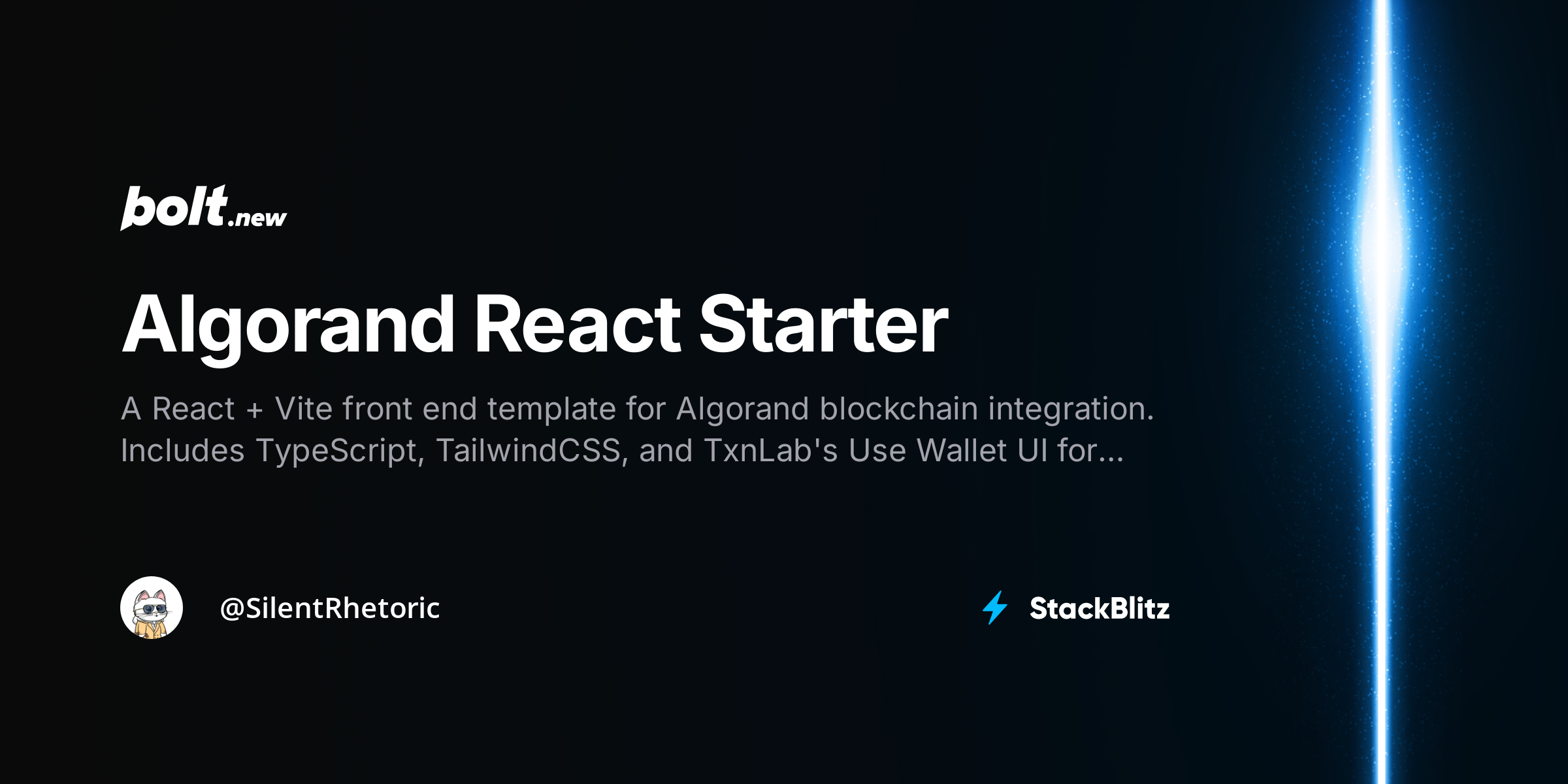 Algorand React Starter - Bolt.new