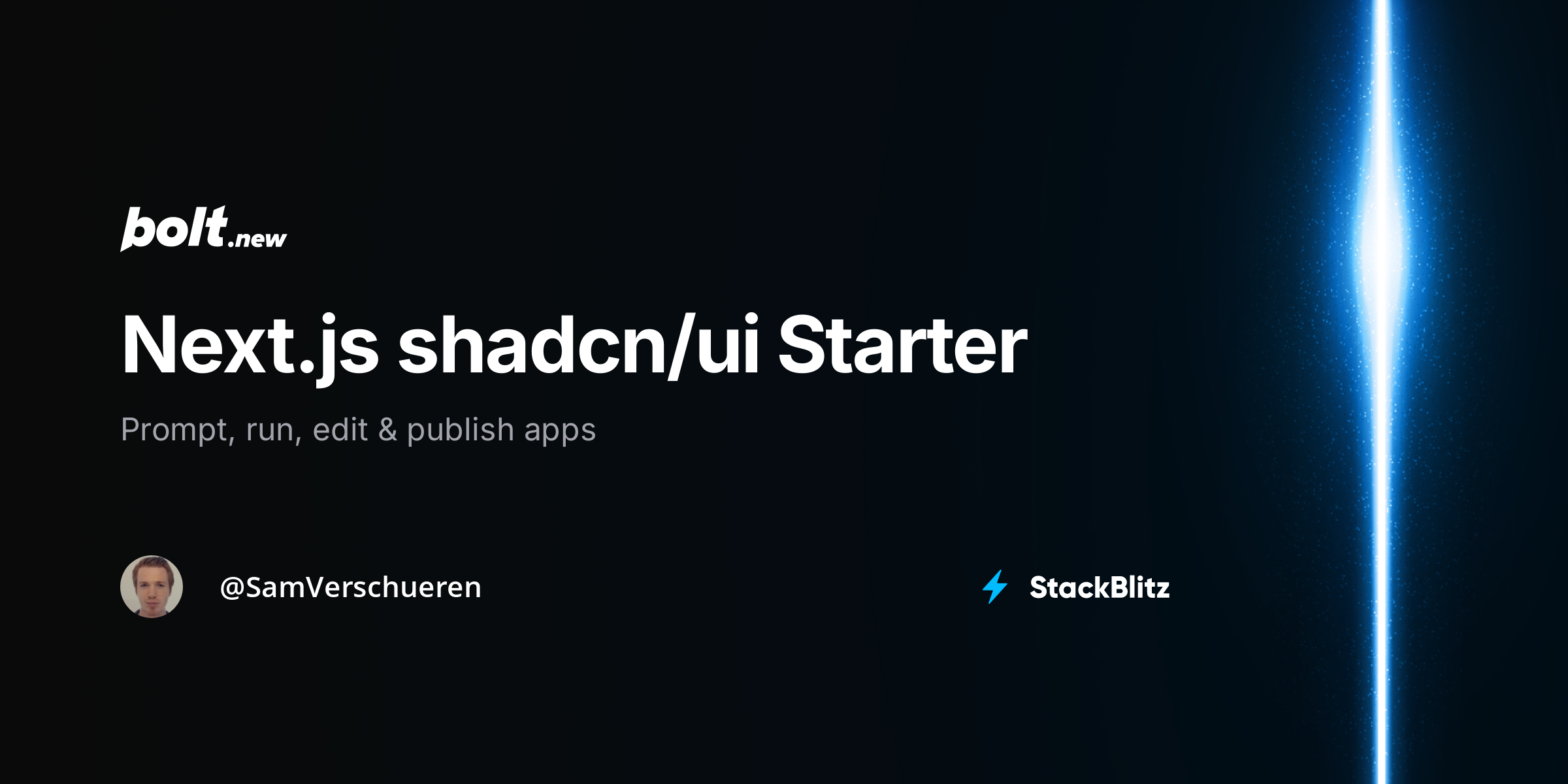 Next.js shadcn/ui Starter - Bolt.new