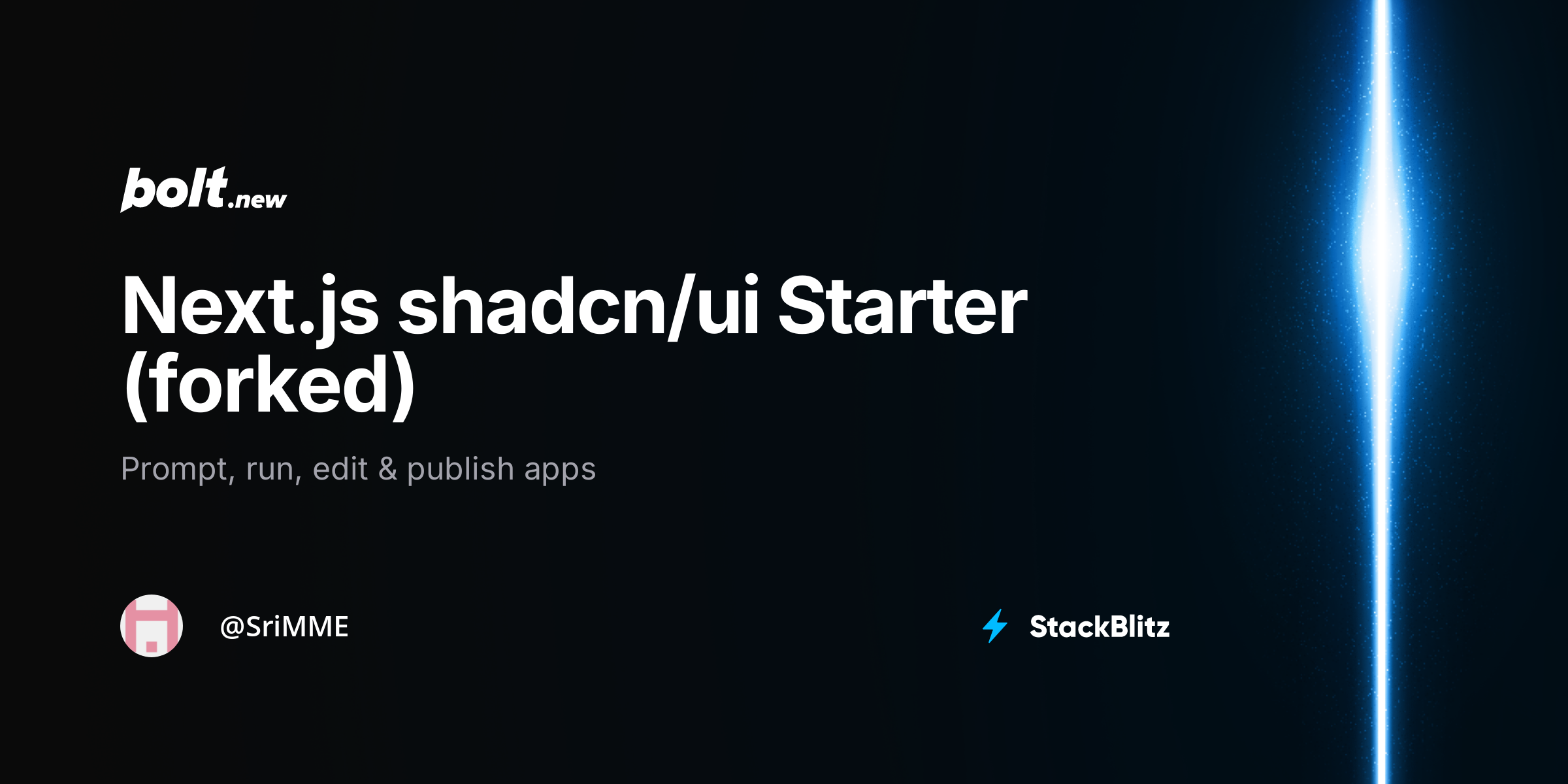 Next.js shadcn/ui Starter (forked) - Bolt.new