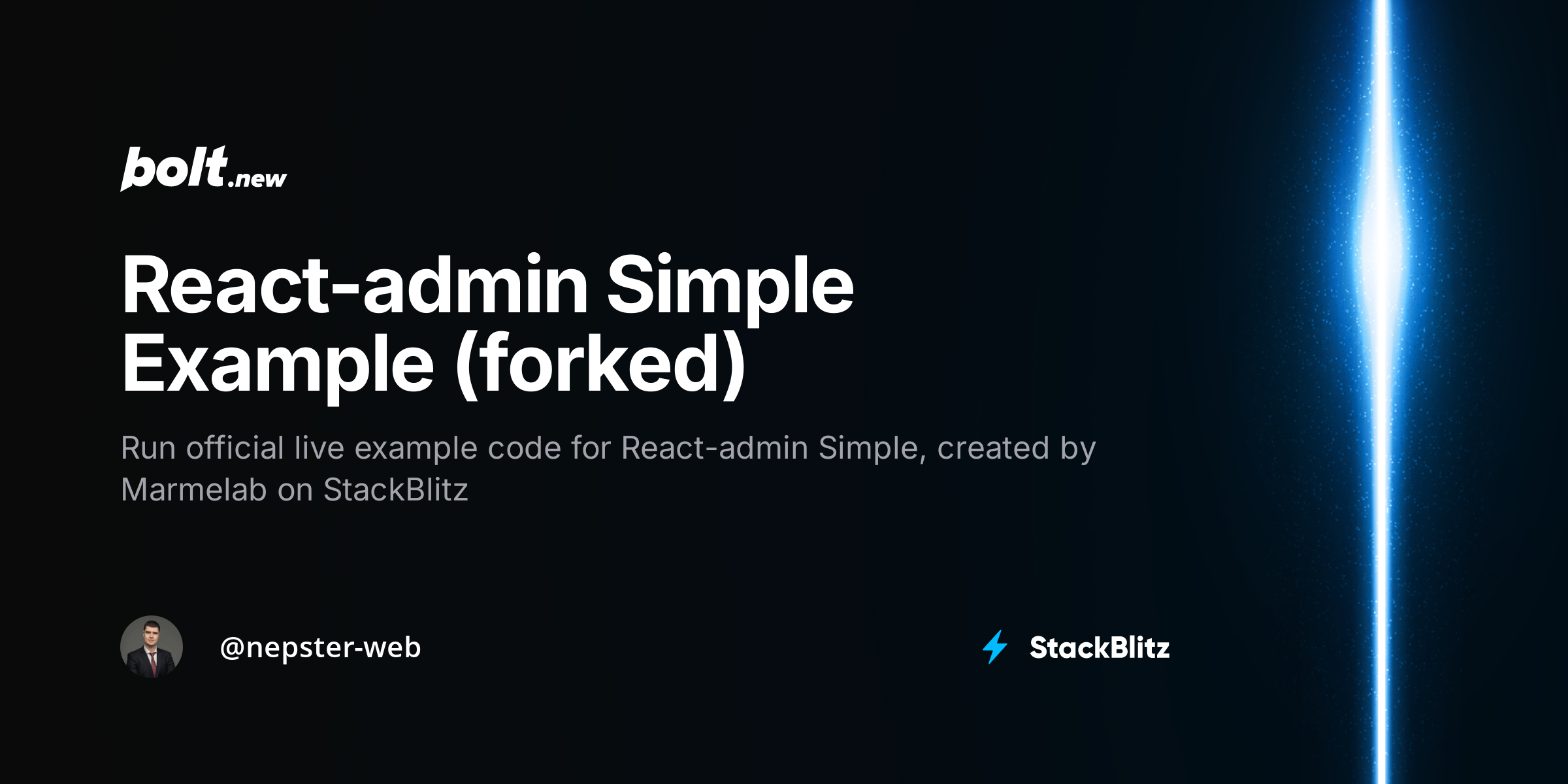 React-admin Simple Example (forked) - Bolt.new