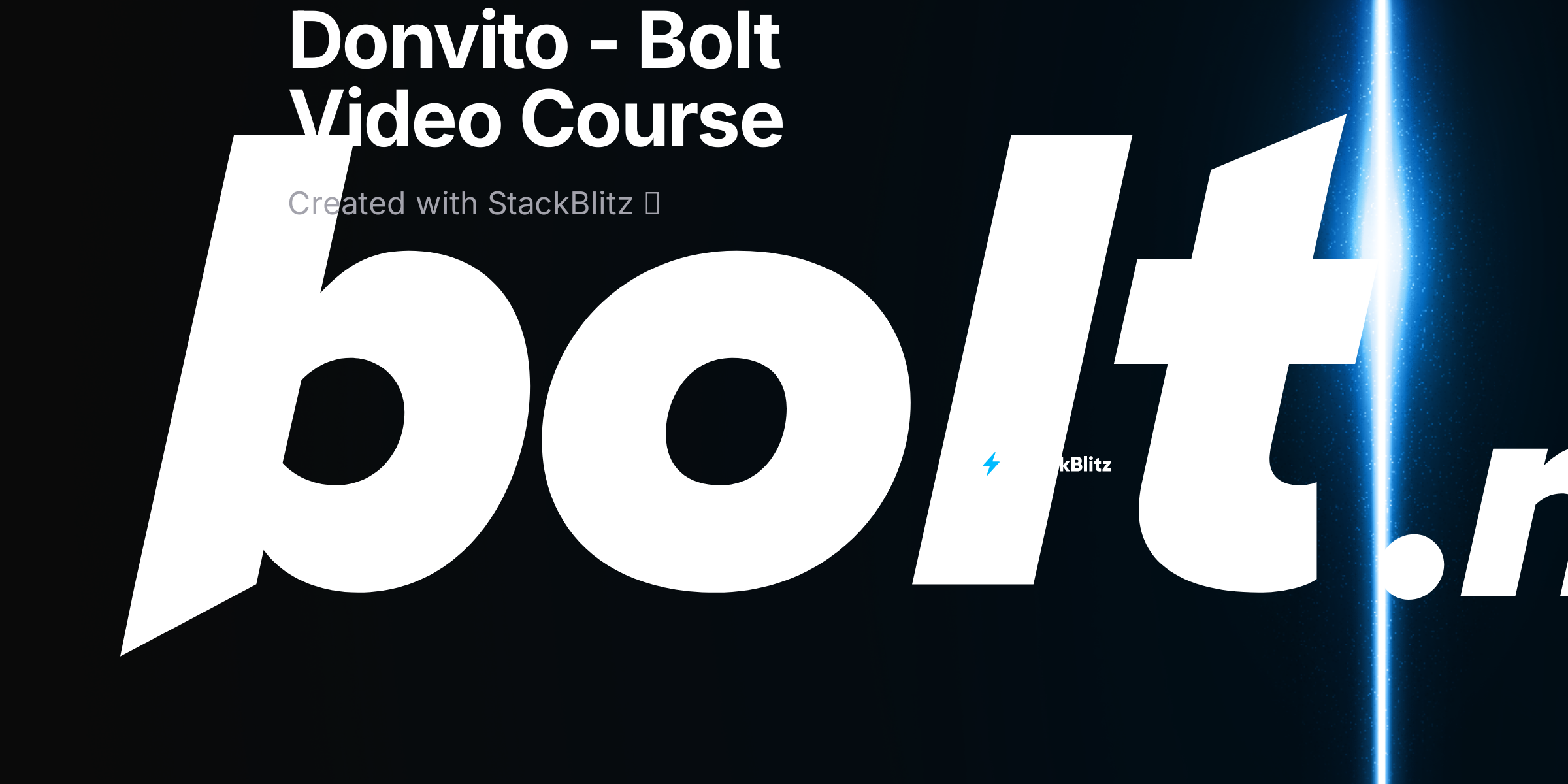 Donvito - Bolt Video Course - Bolt.new