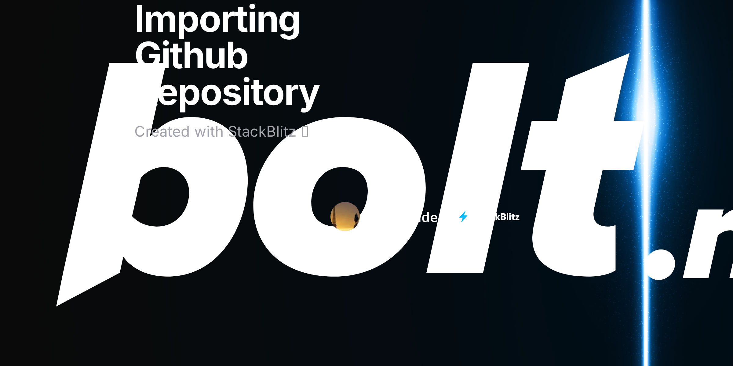 Importing Github Repository - Bolt.new
