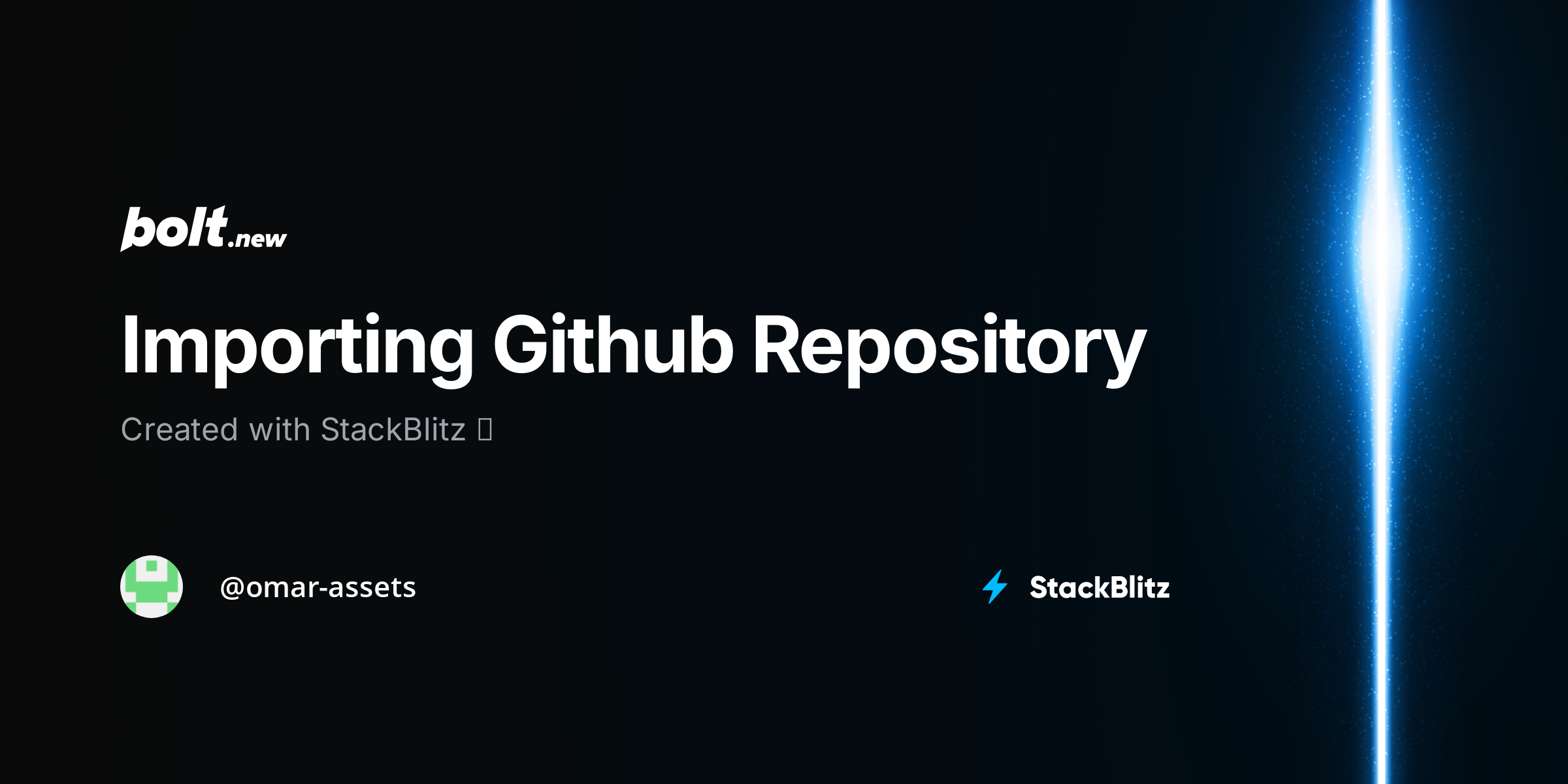 Importing Github Repository - Bolt.new