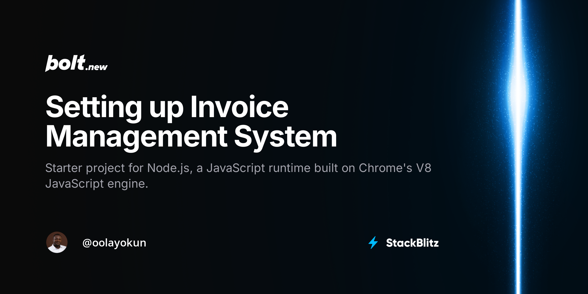 Setting up Invoice Management System - Bolt.new