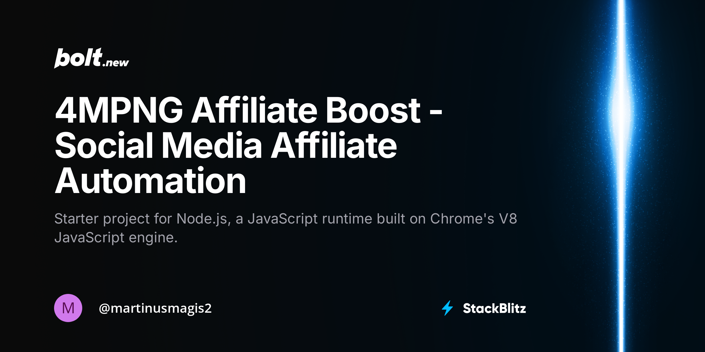 4MPNG Affiliate Boost - Social Media Affiliate Automation - Bolt.new