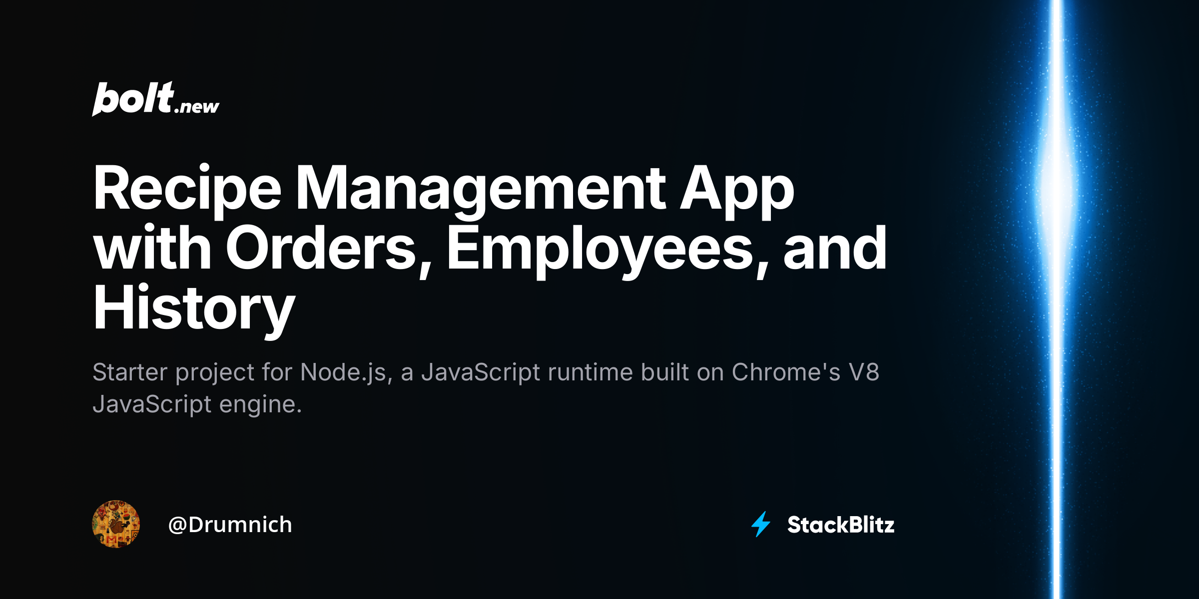 Recipe Management App with Orders, Employees, and History