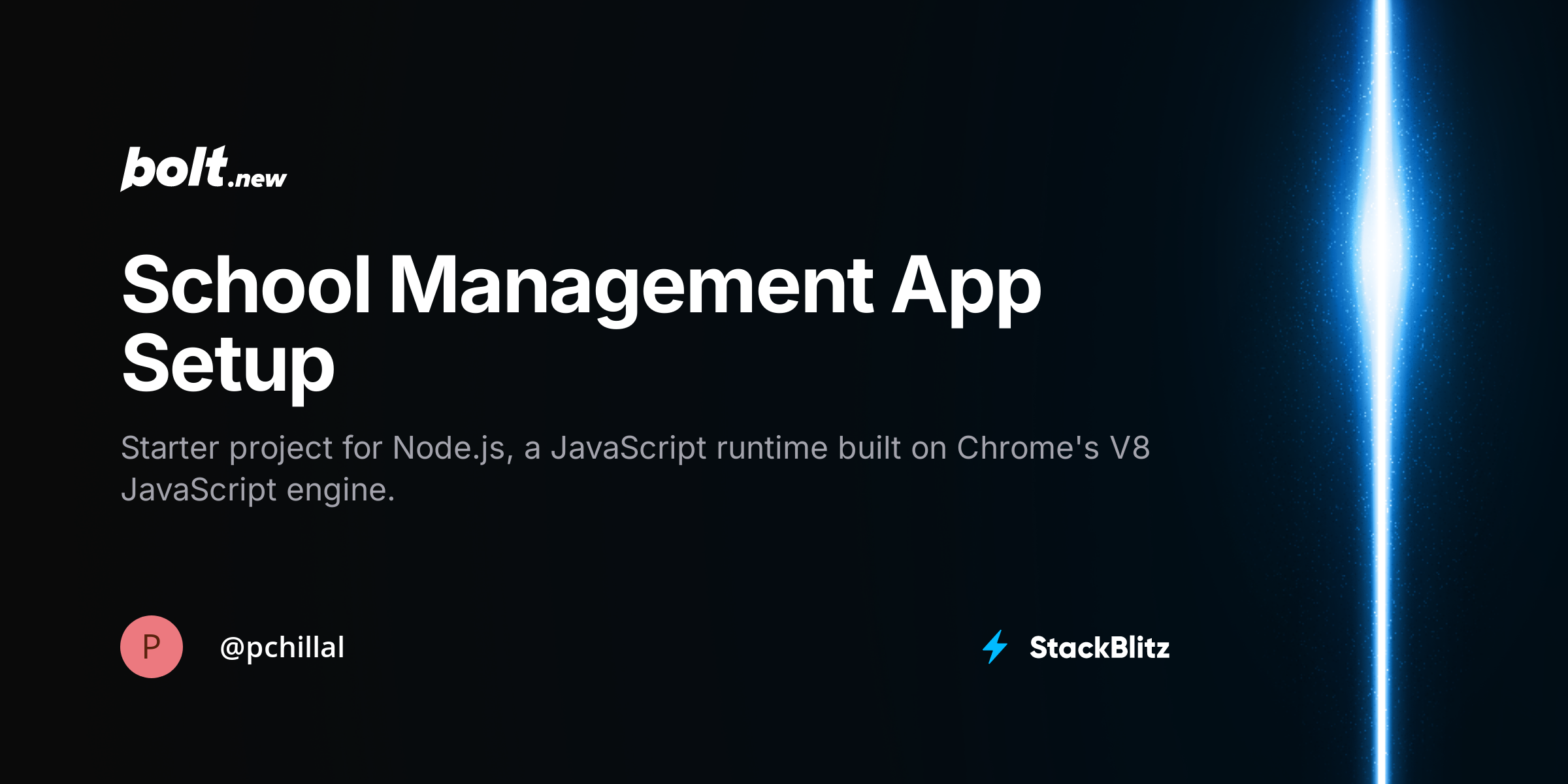 School Management App Setup - Bolt.new
