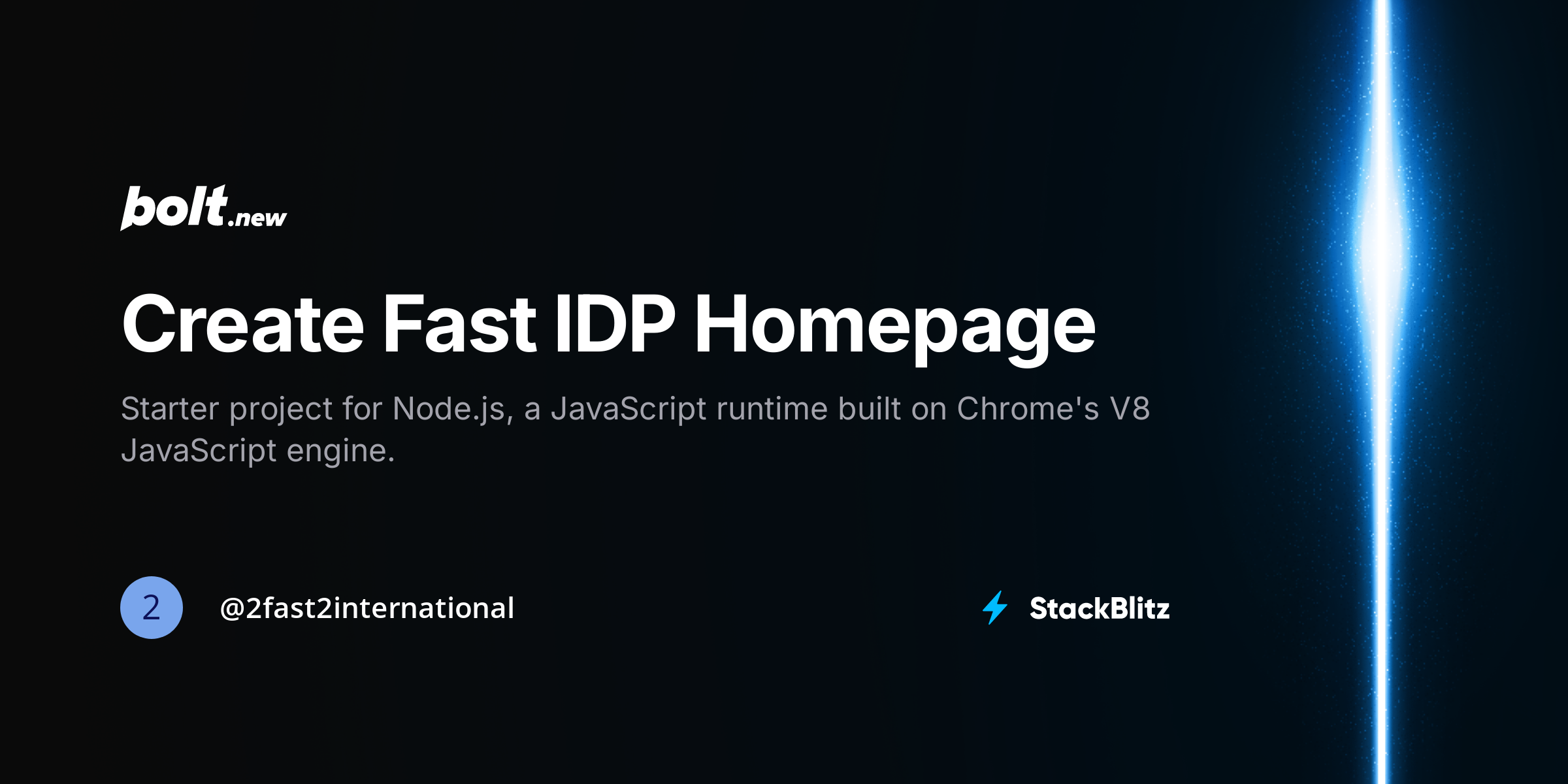 Create Fast IDP Homepage