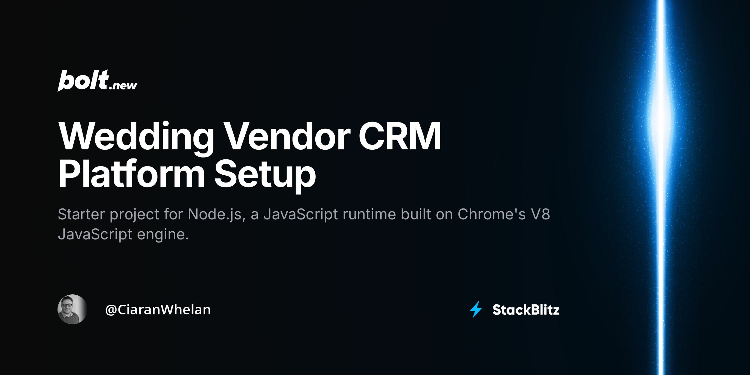 Wedding Vendor CRM Platform Setup - Bolt.new