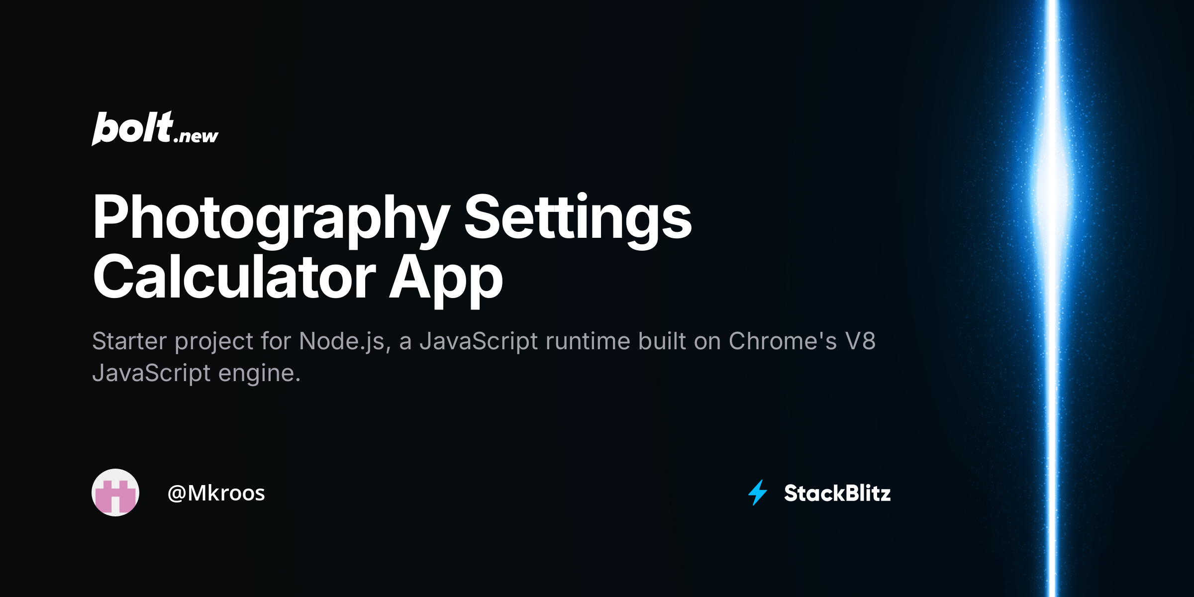 Photography Settings Calculator App - Bolt.new