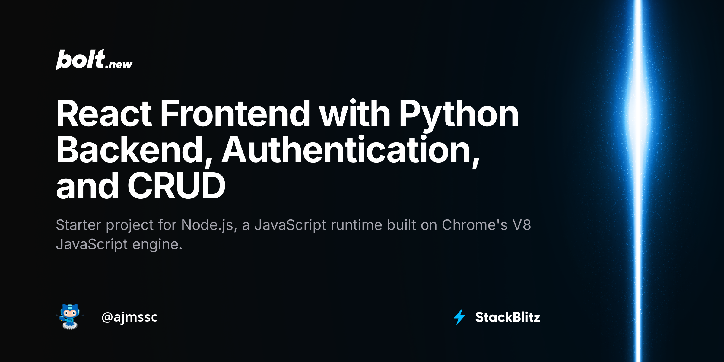 React Frontend with Python Backend, Authentication, and CRUD - Bolt.new