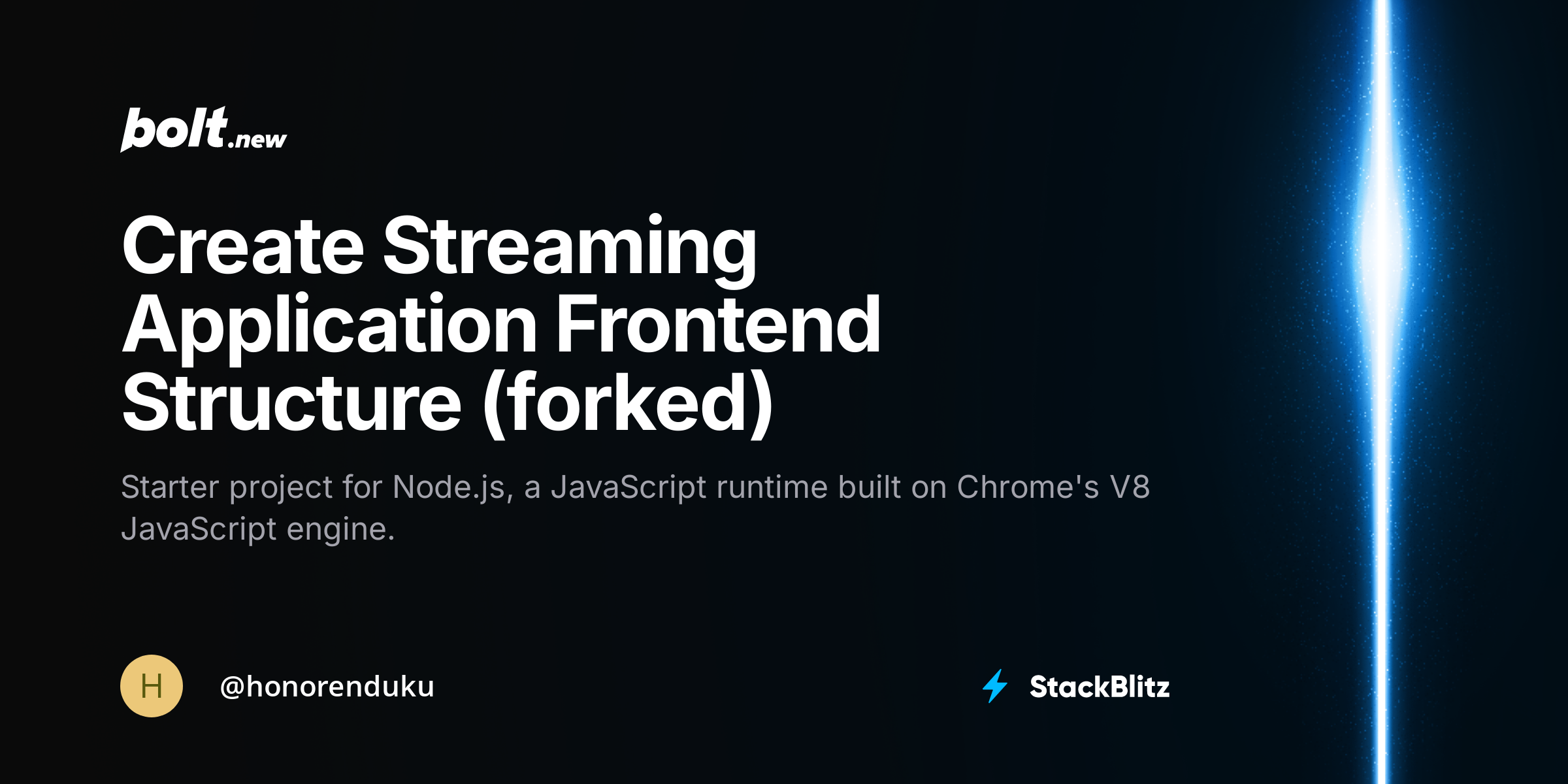 Create Streaming Application Frontend Structure (forked) - Bolt.new
