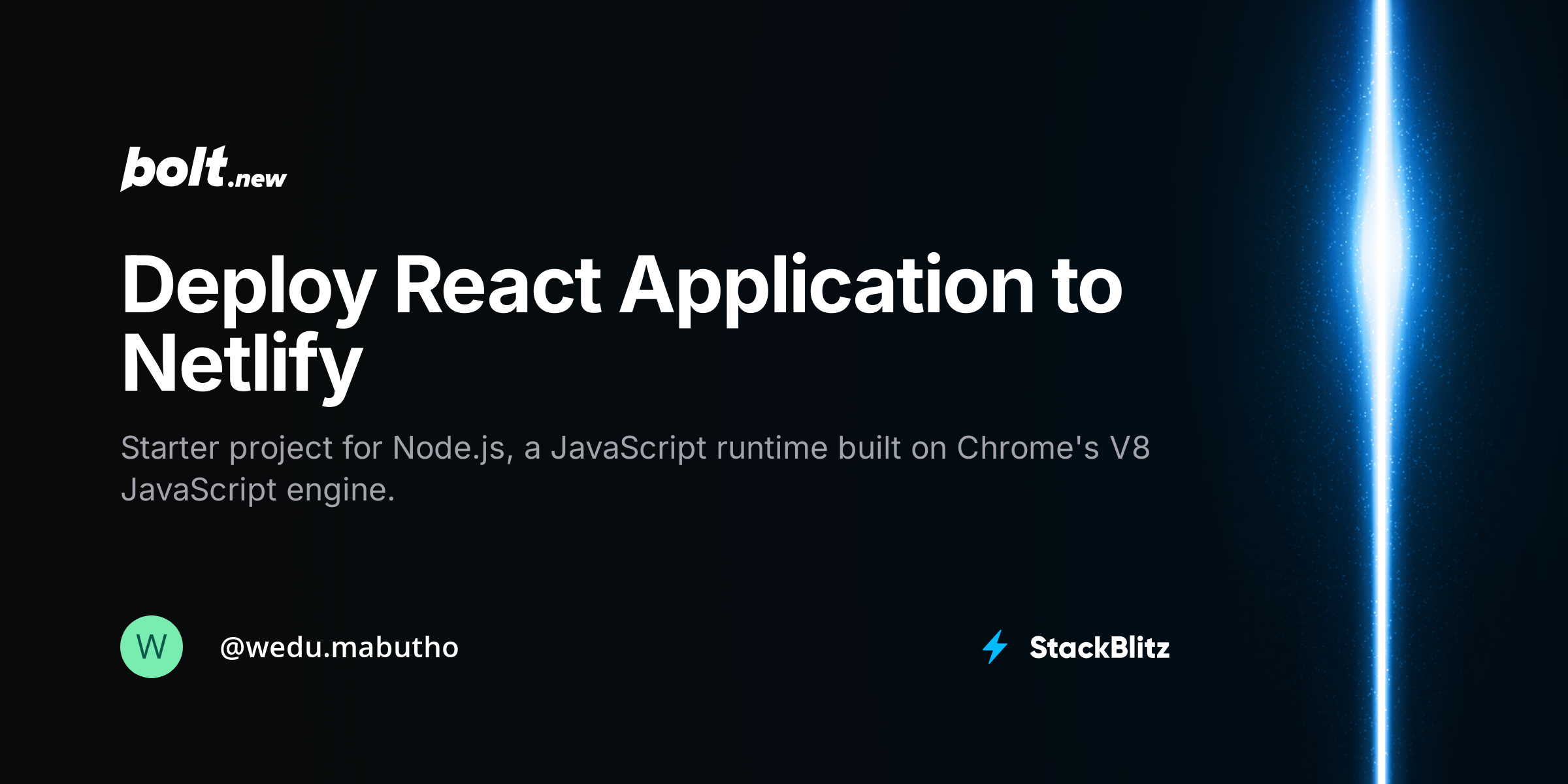 Deploy React Application to Netlify - Bolt.new