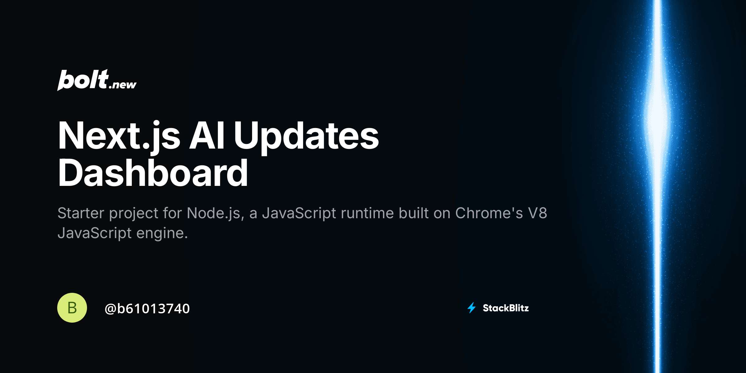 Next.js AI Updates Dashboard - Bolt.new