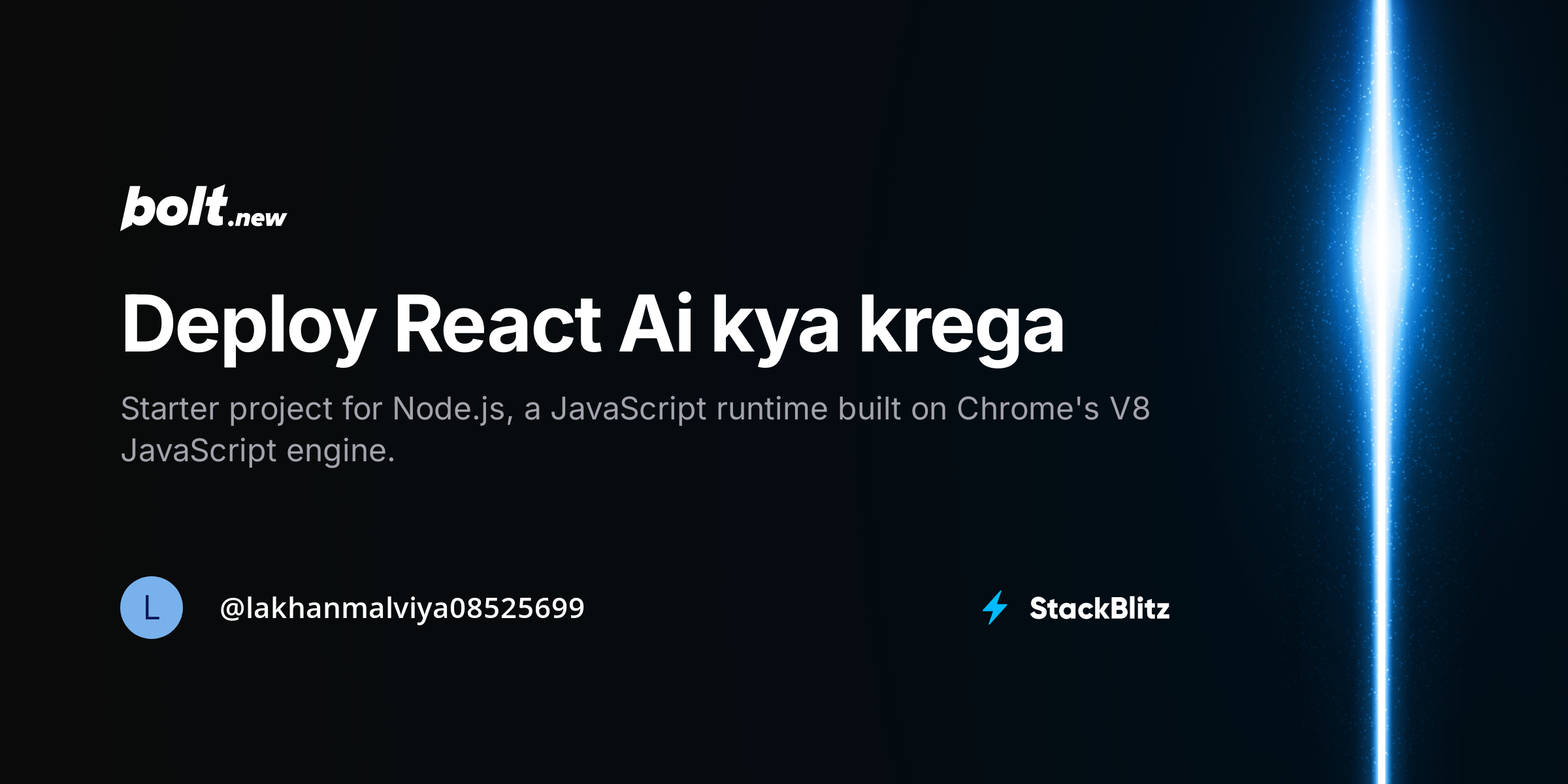Deploy React Ai kya krega - Bolt.new