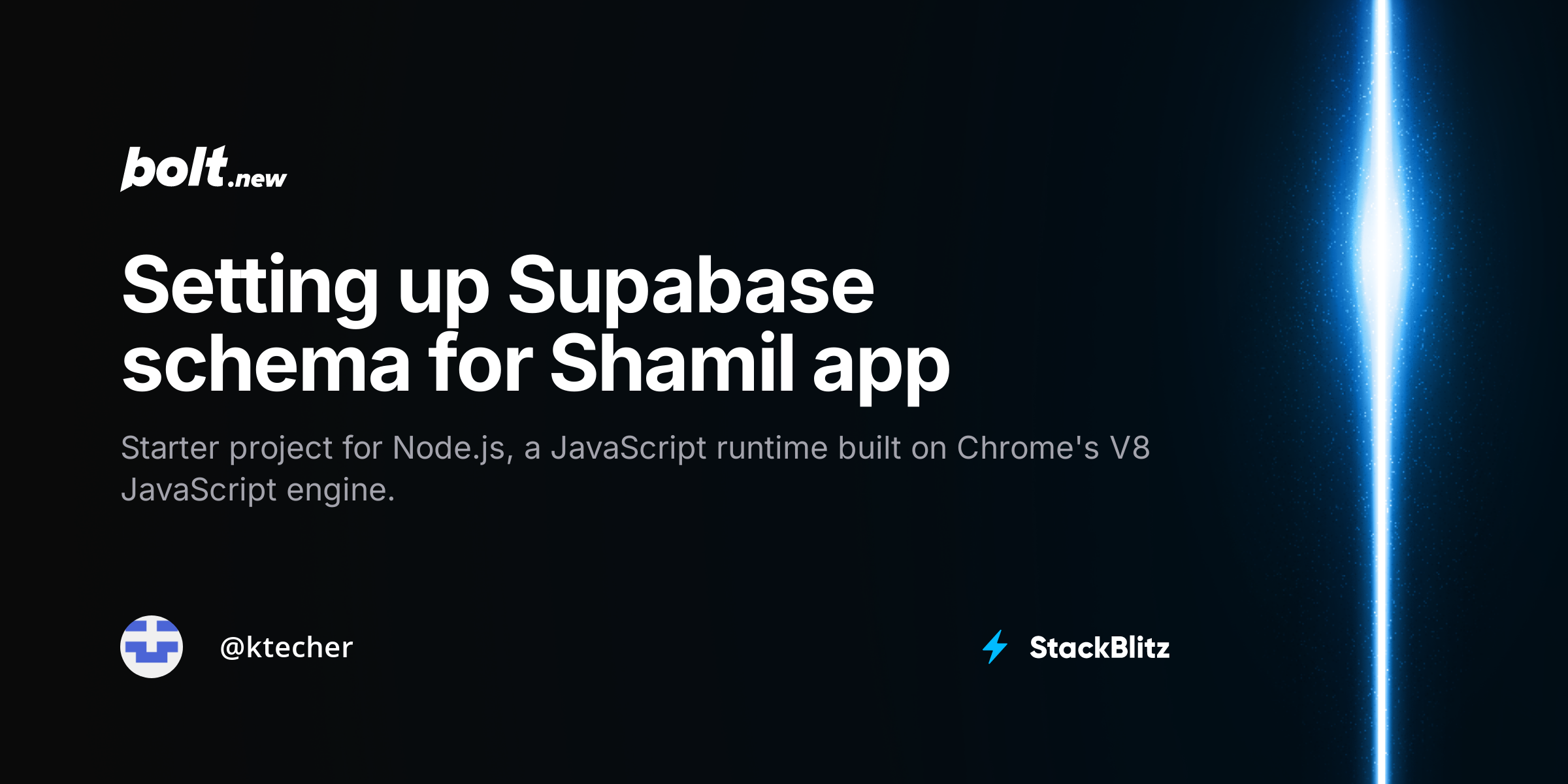 Setting up Supabase schema for Shamil app - Bolt.new
