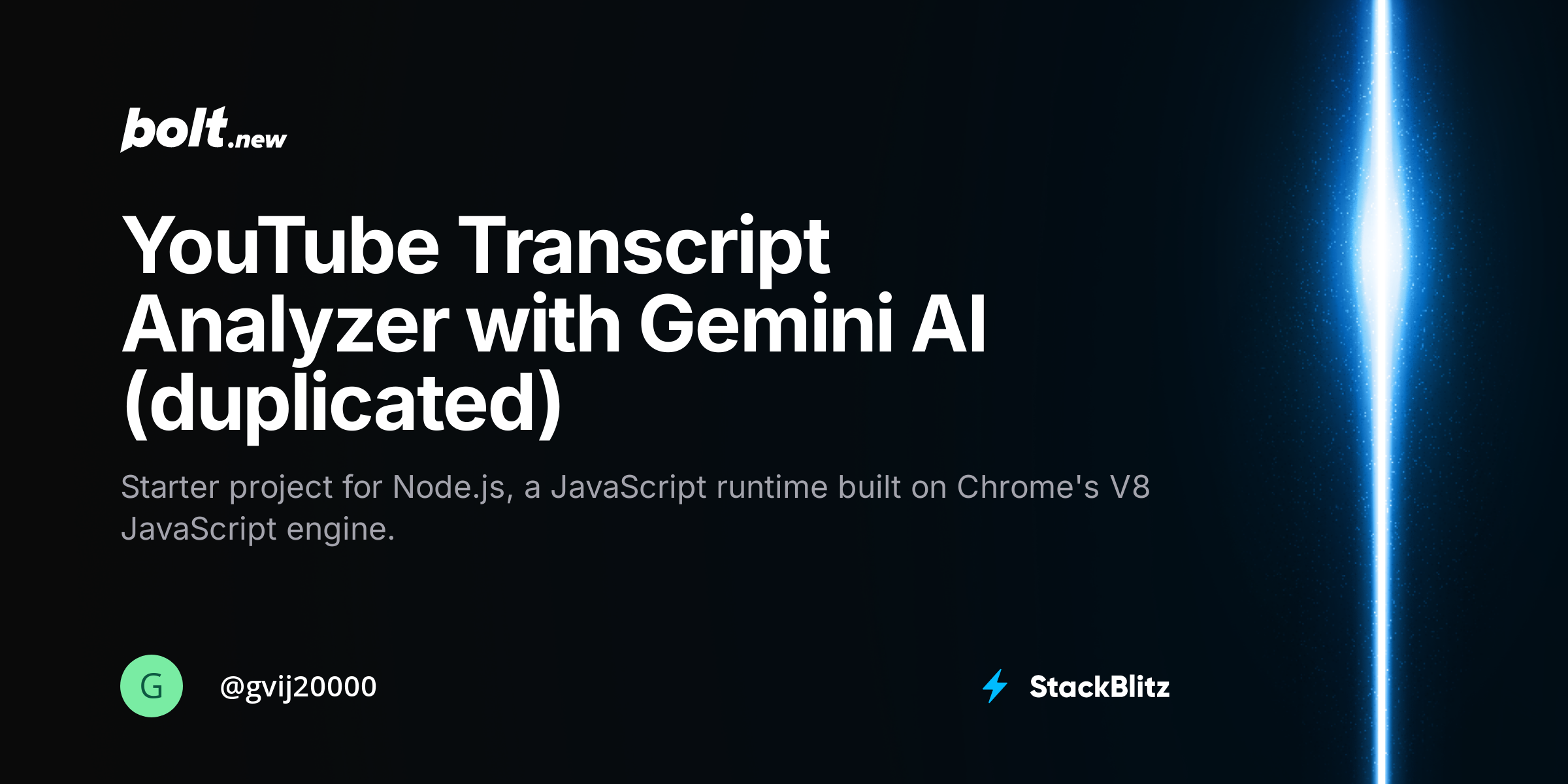 YouTube Transcript Analyzer with Gemini AI (duplicated) - Bolt.new