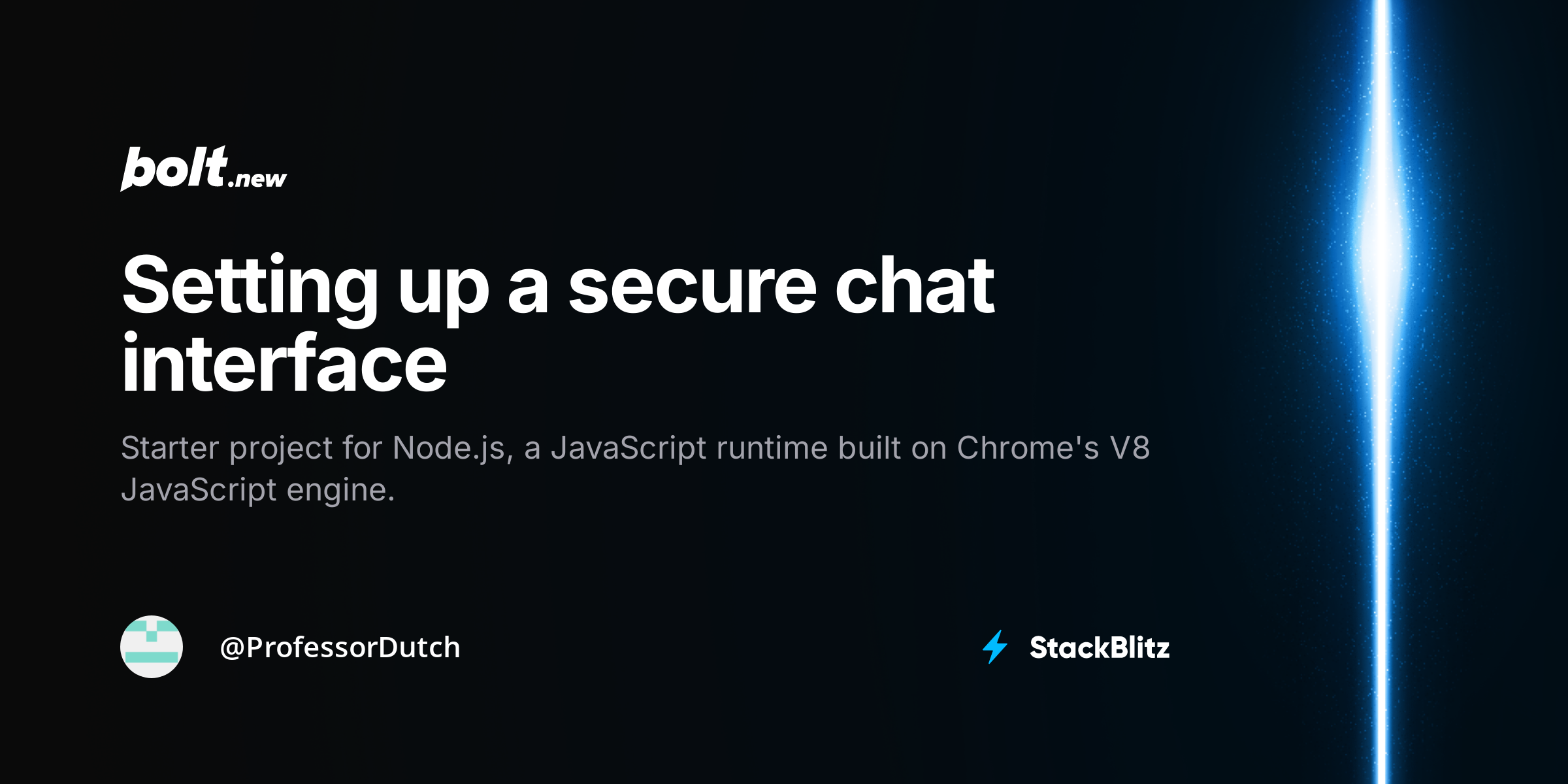 Setting up a secure chat interface - Bolt.new