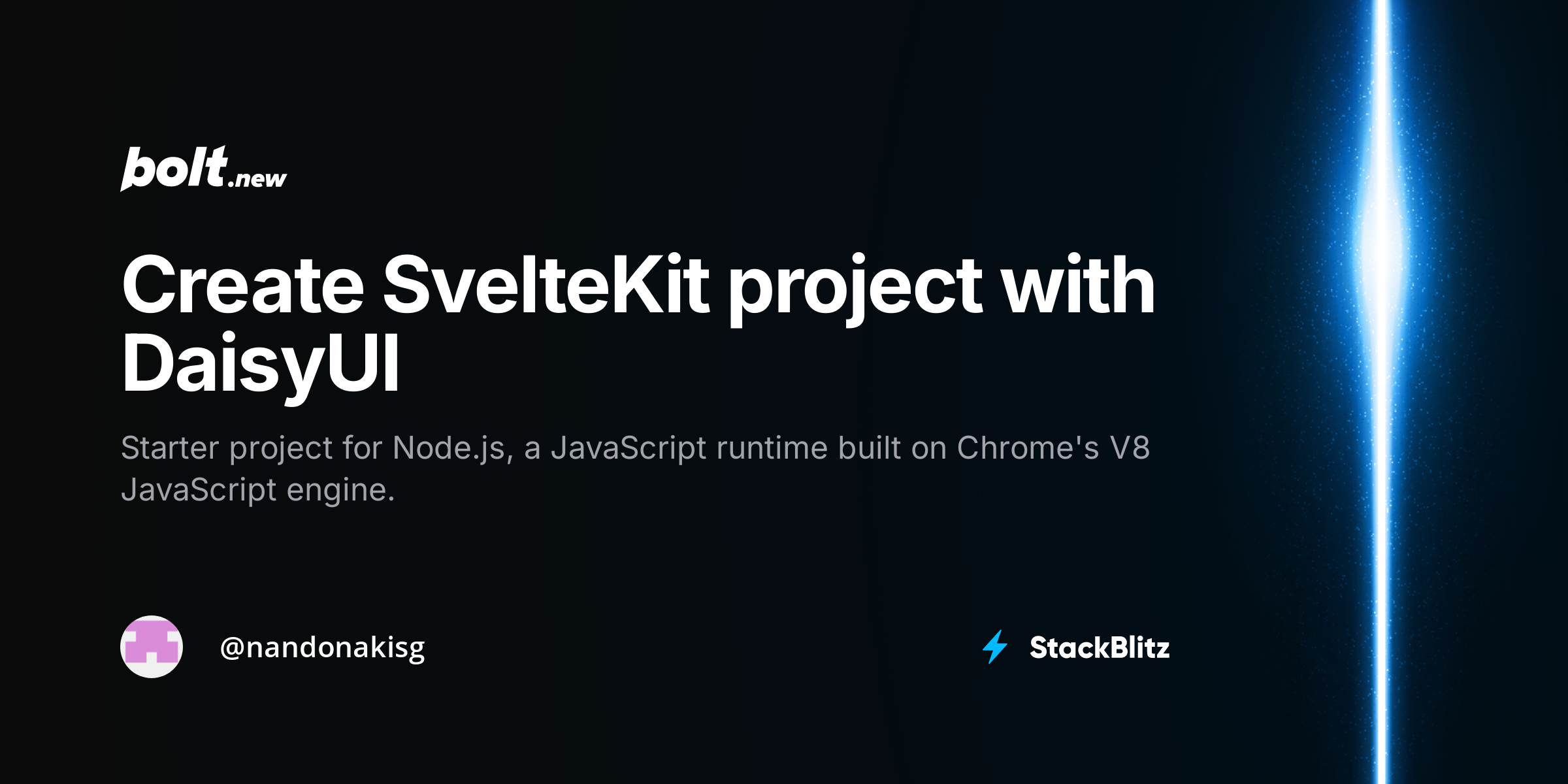 Create SvelteKit project with DaisyUI - Bolt.new