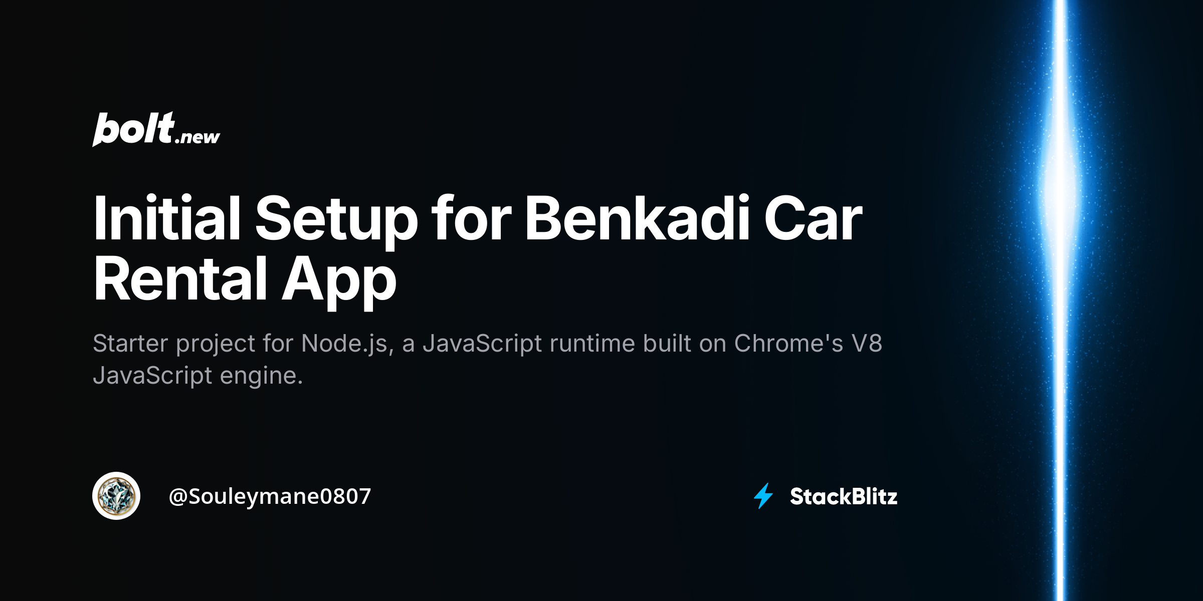 Initial Setup for Benkadi Car Rental App - Bolt.new