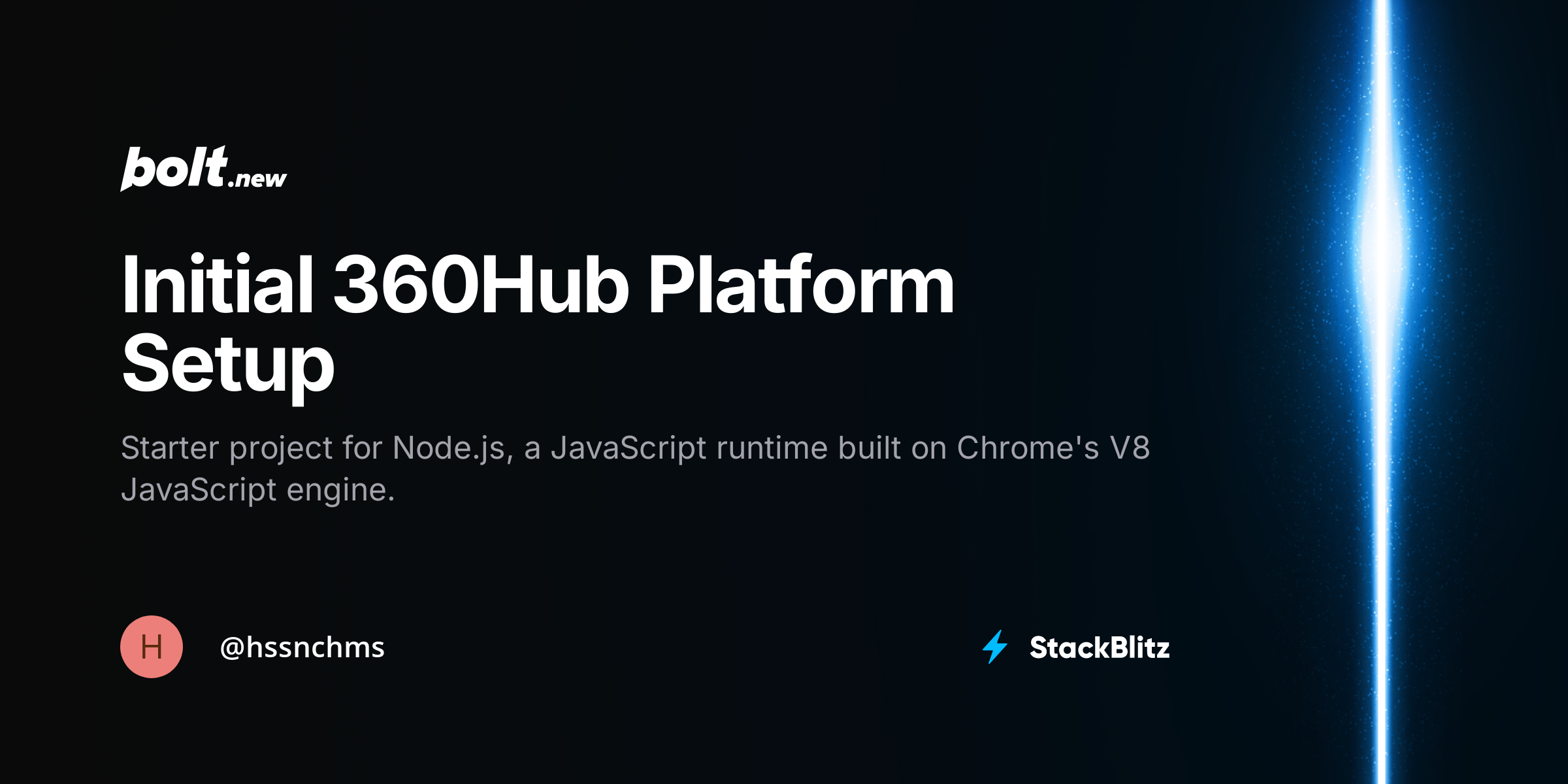 Initial 360Hub Platform Setup - Bolt.new