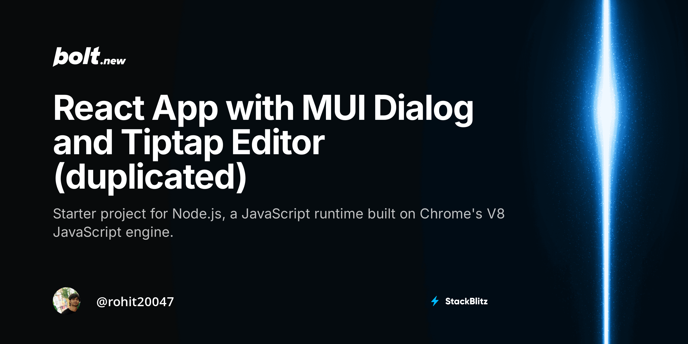 React App with MUI Dialog and Tiptap Editor (duplicated) - Bolt.new