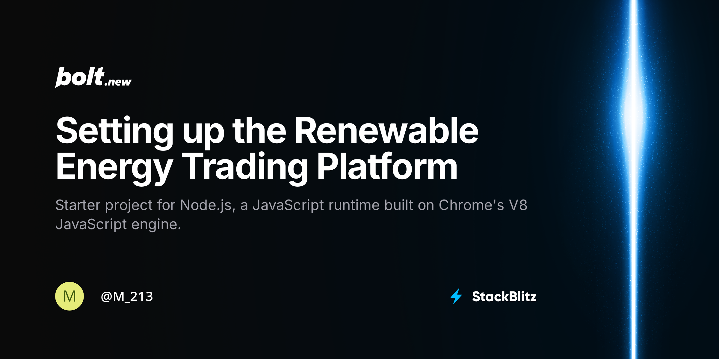 Setting up the Renewable Energy Trading Platform - Bolt.new