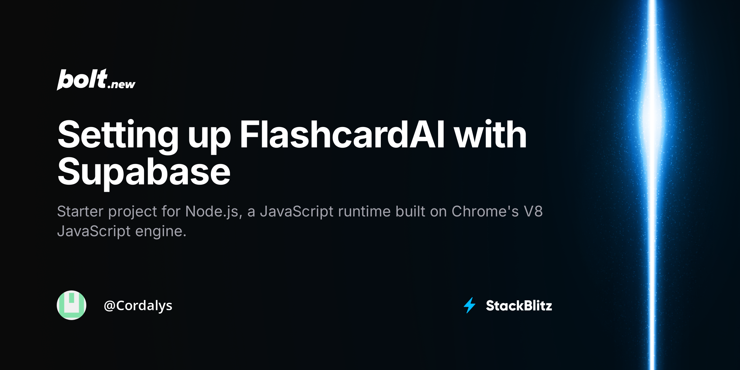 Setting up FlashcardAI with Supabase - Bolt.new