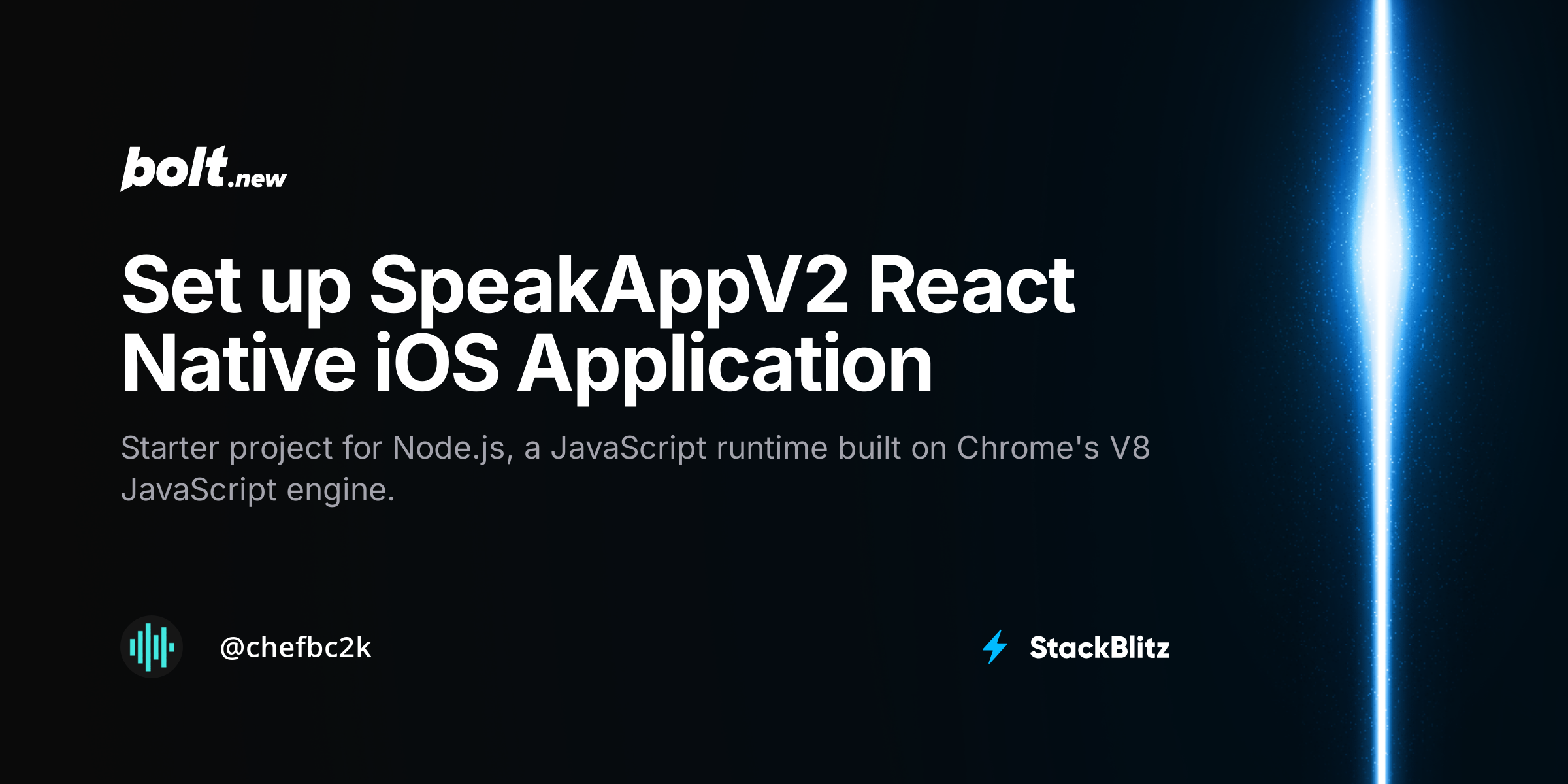 Set up SpeakAppV2 React Native iOS Application - Bolt.new