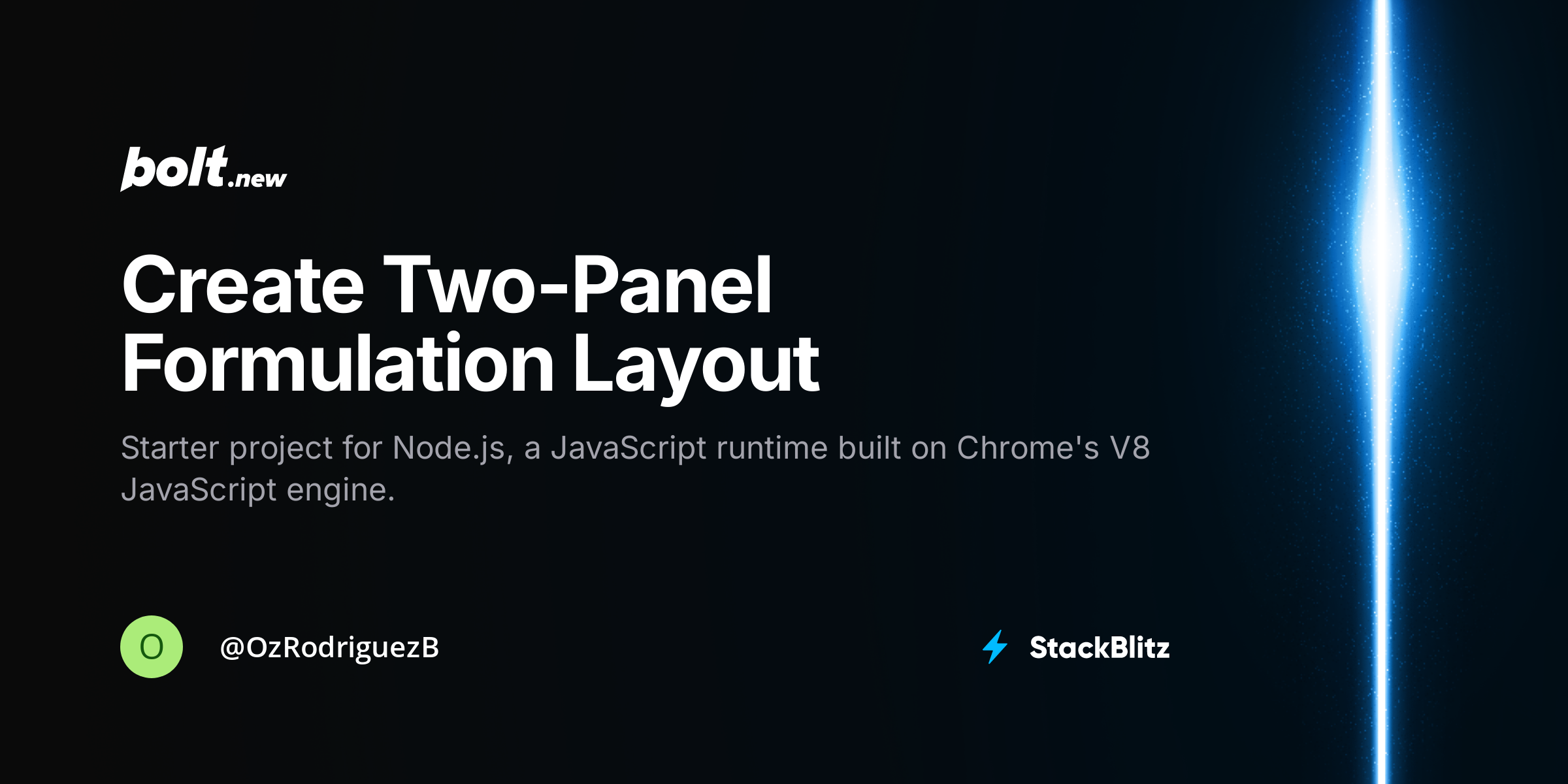 Create Two-Panel Formulation Layout - Bolt.new