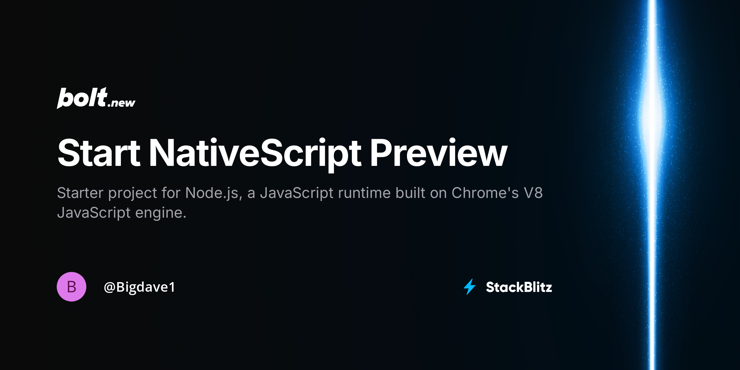 Start NativeScript Preview - Bolt.new