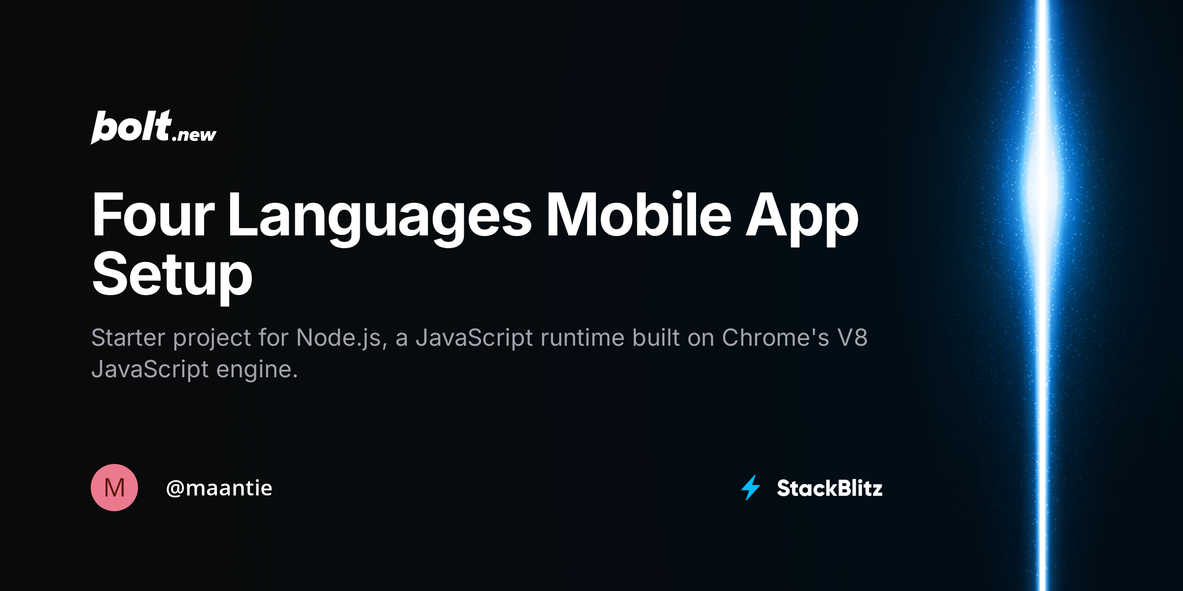 Four Languages Mobile App Setup - Bolt.new