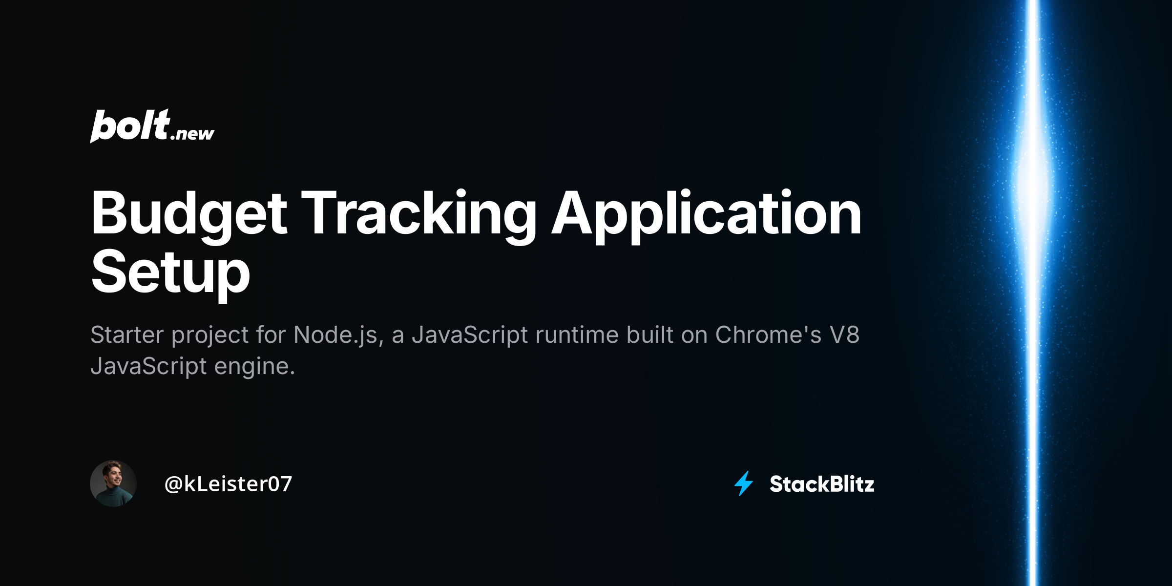 Budget Tracking Application Setup - Bolt.new