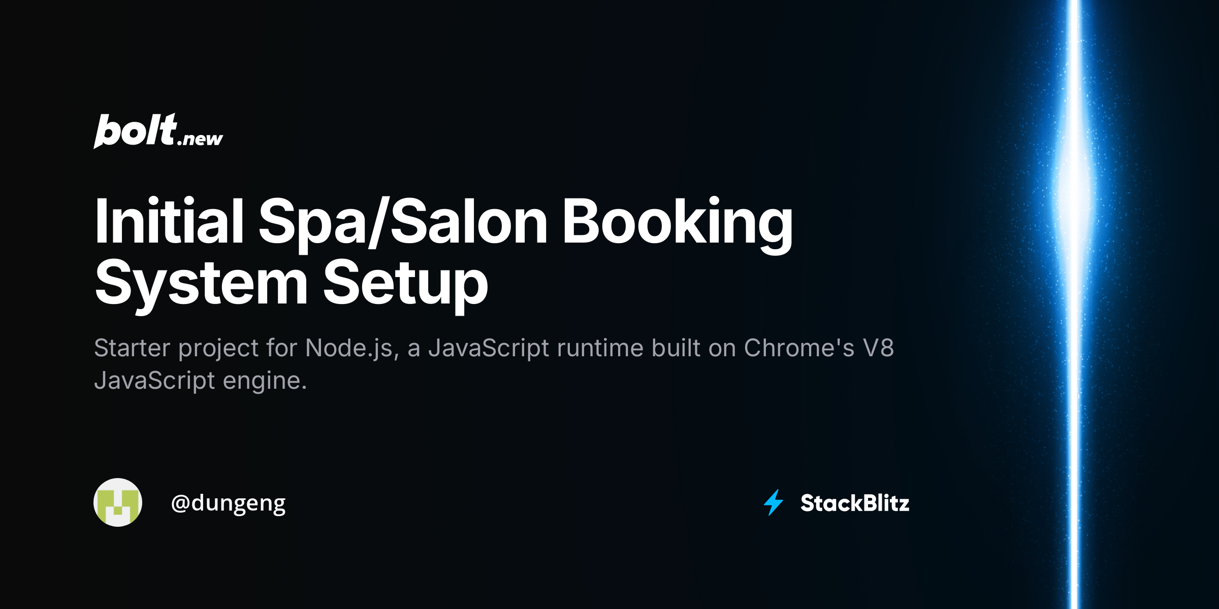 Initial Spa/Salon Booking System Setup - Bolt.new