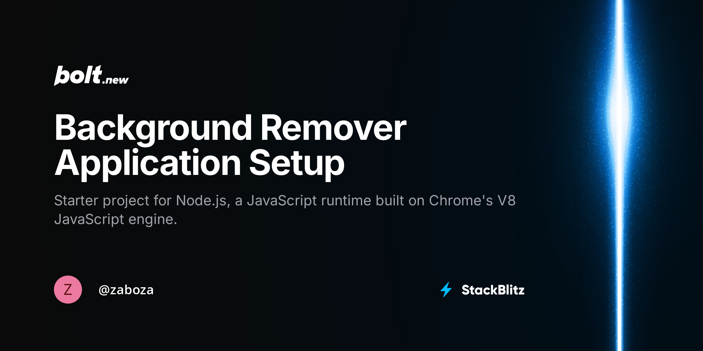 Background Remover Application Setup - Bolt.new