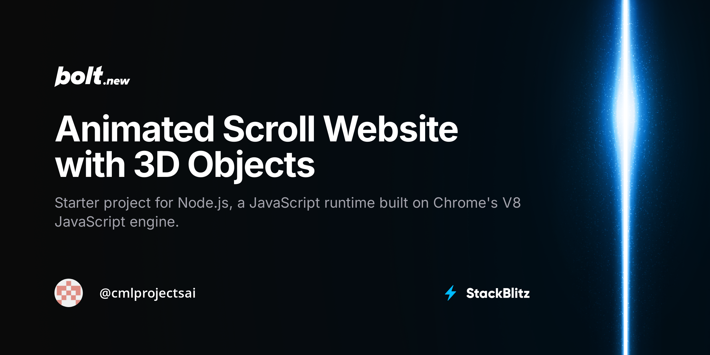 Animated Scroll Website with 3D Objects - Bolt.new