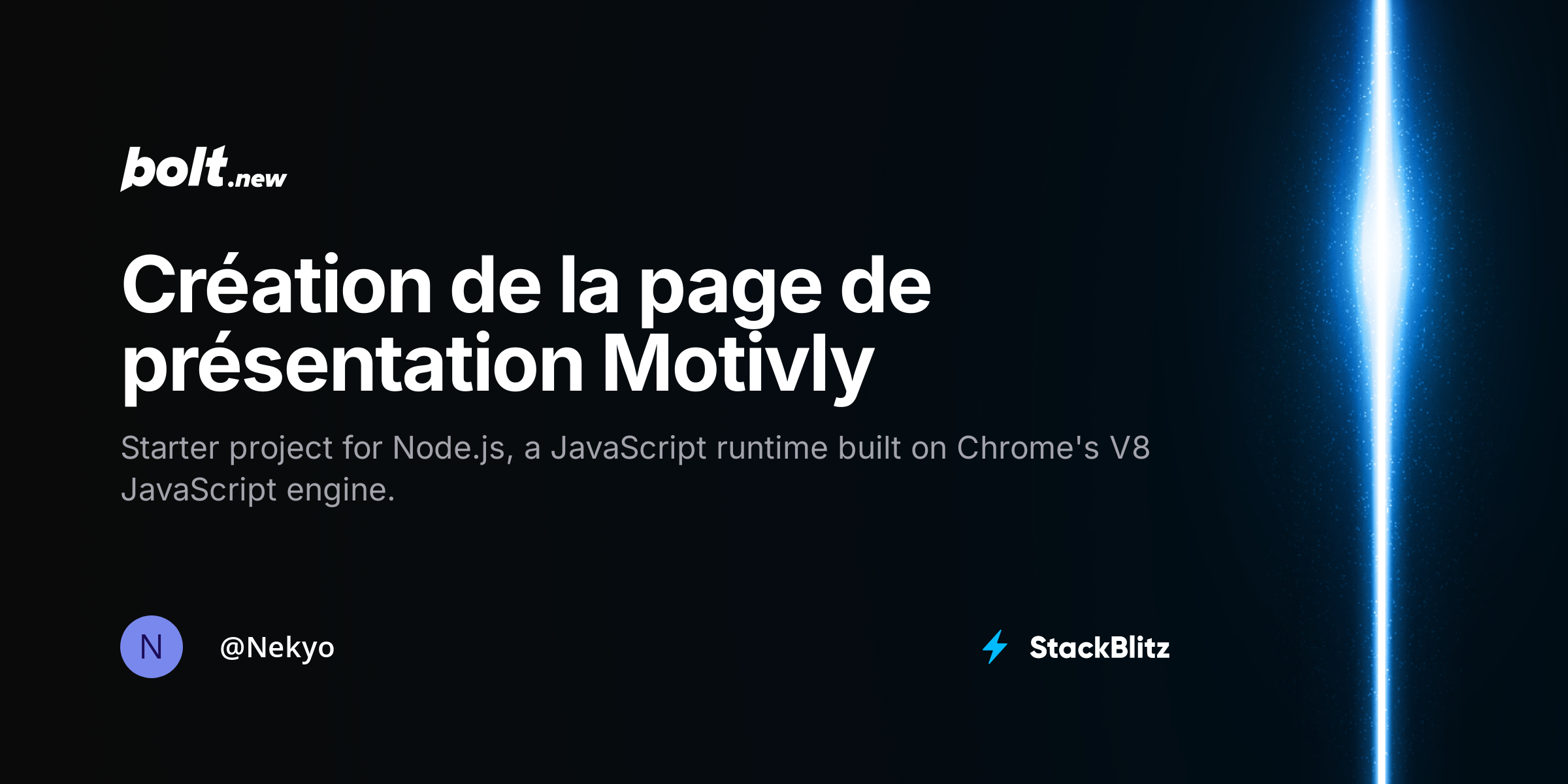 Création de la page de présentation Motivly - Bolt.new