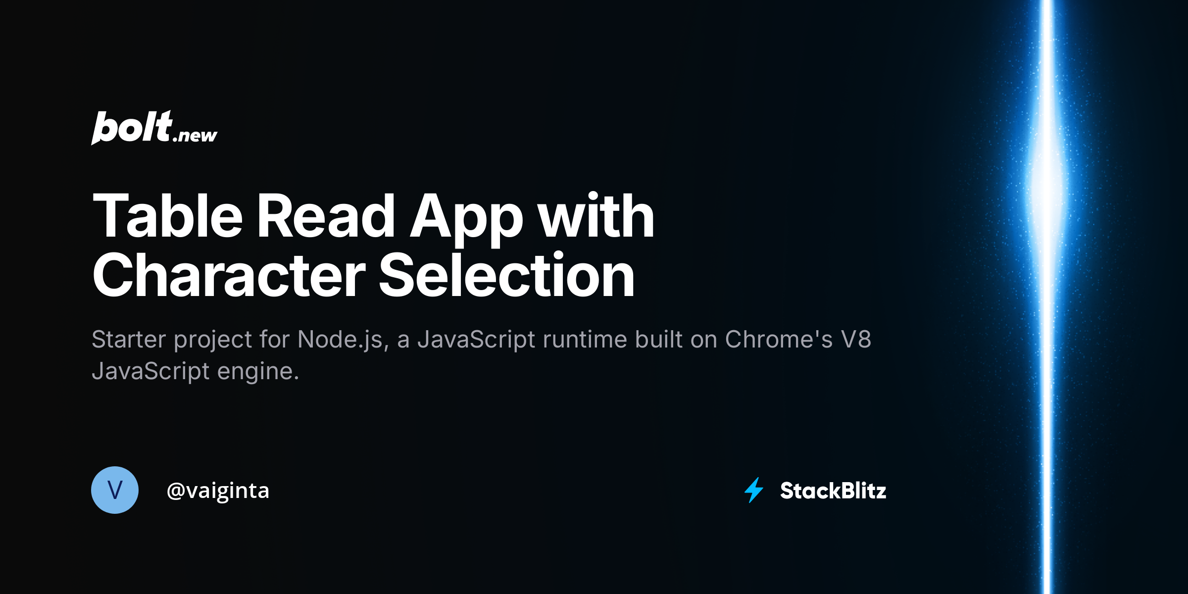 Table Read App with Character Selection - Bolt.new