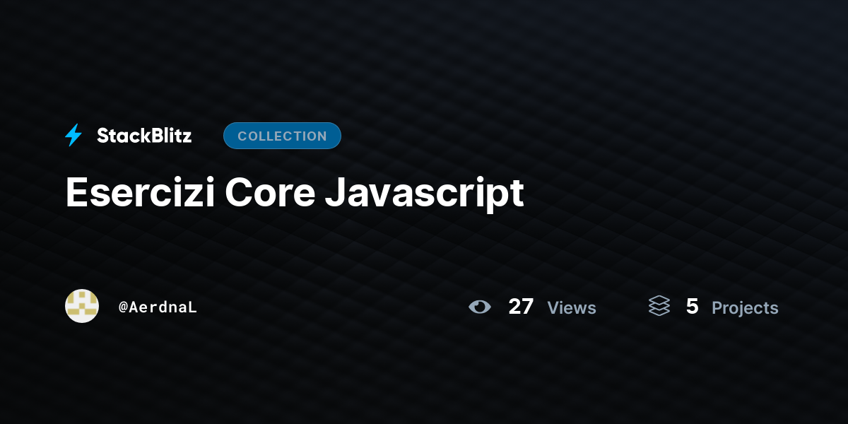 Esercizi Core Javascript by AerdnaL