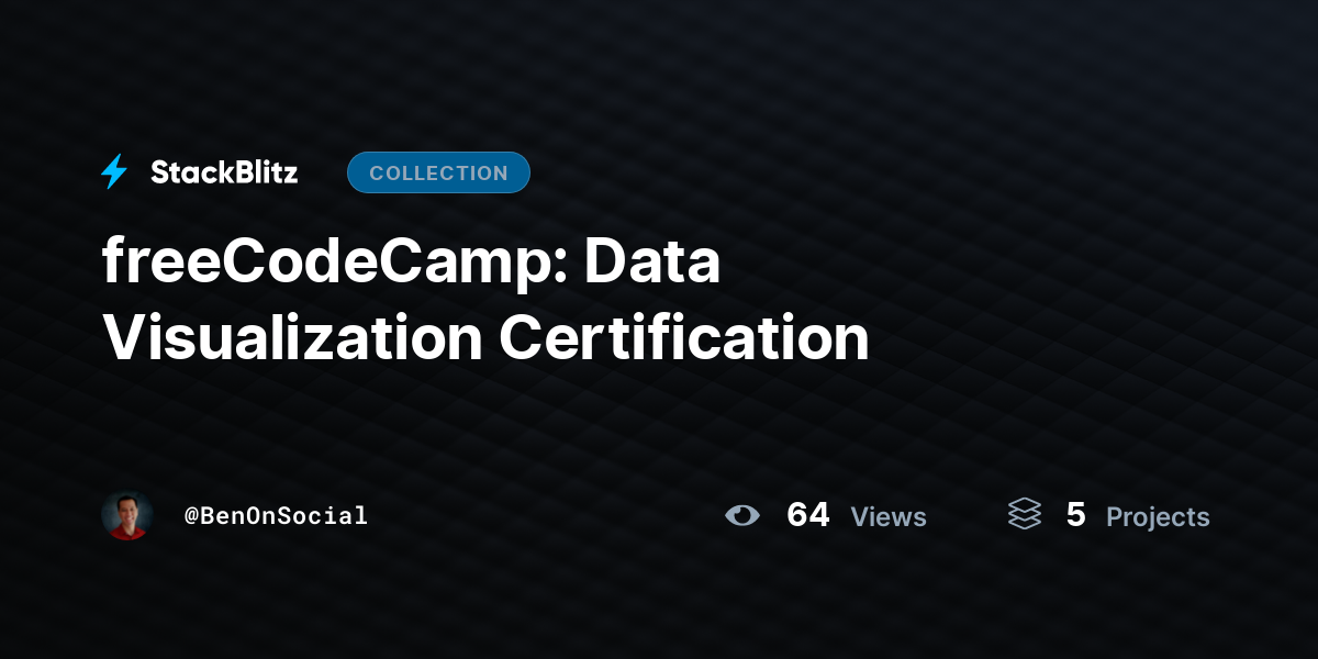 Freecodecamp Data Visualization Certification By Benonsocial Stackblitz