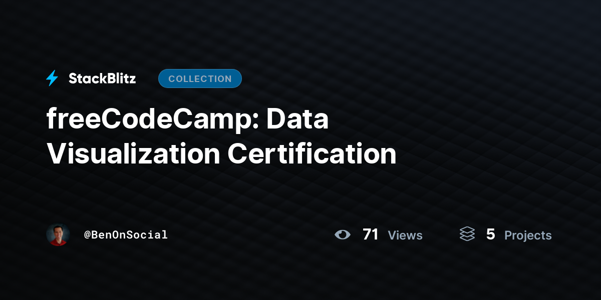 freeCodeCamp: Data Visualization Certification by BenOnSocial - StackBlitz