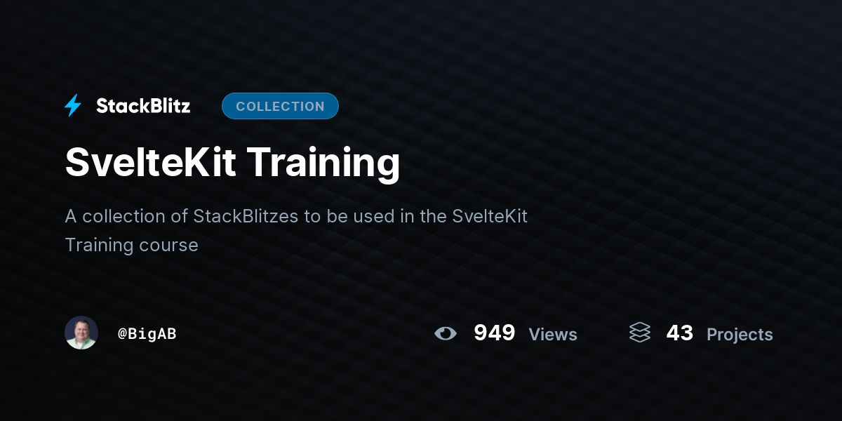 SvelteKit Training by BigAB - StackBlitz