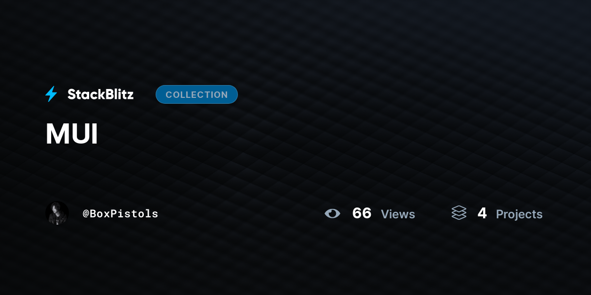 MUI by BoxPistols - StackBlitz