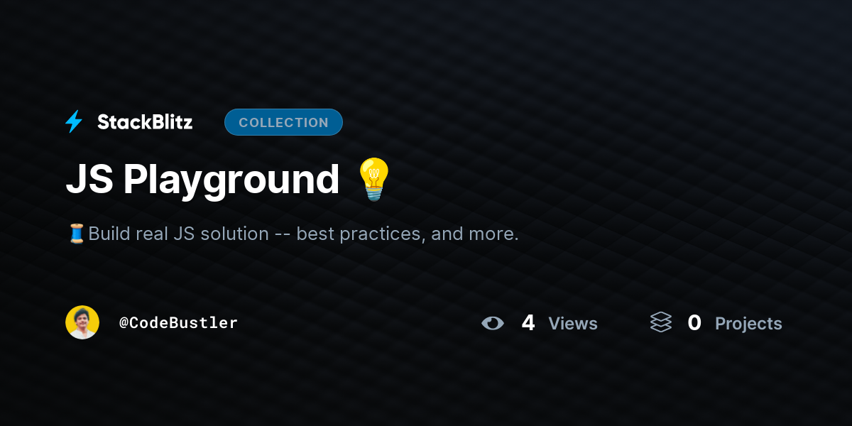 JS Playground 💡 by CodeBustler