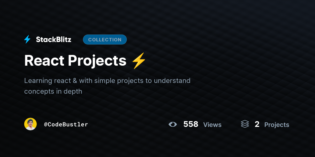 React Projects ⚡ by CodeBustler - StackBlitz