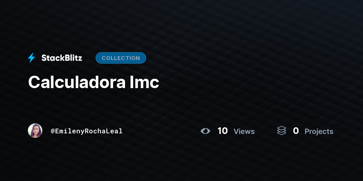 Calculadora Imc by EmilenyRochaLeal - StackBlitz