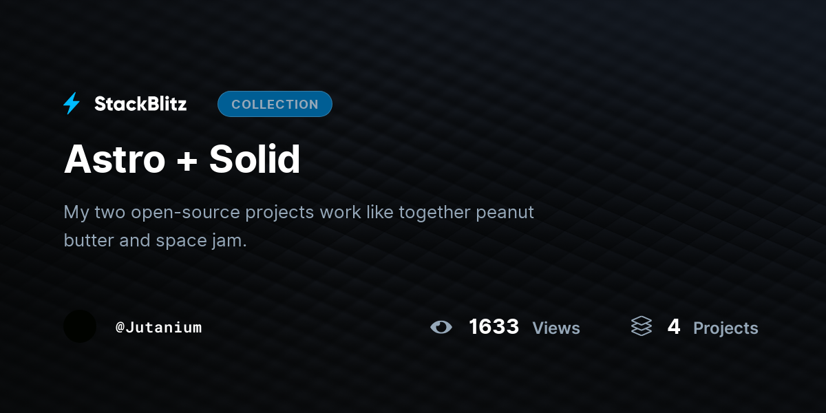 Astro + Solid by Jutanium - StackBlitz