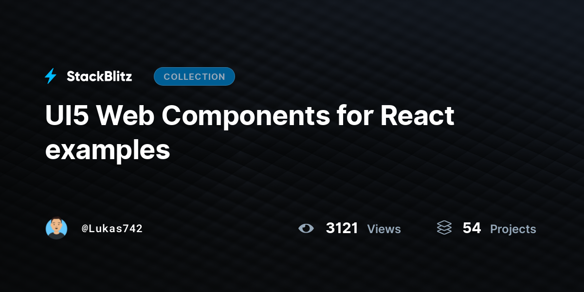 UI5 Web Components for React examples by Lukas742 - StackBlitz