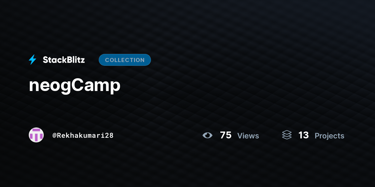 neogCamp by Rekhakumari28 - StackBlitz
