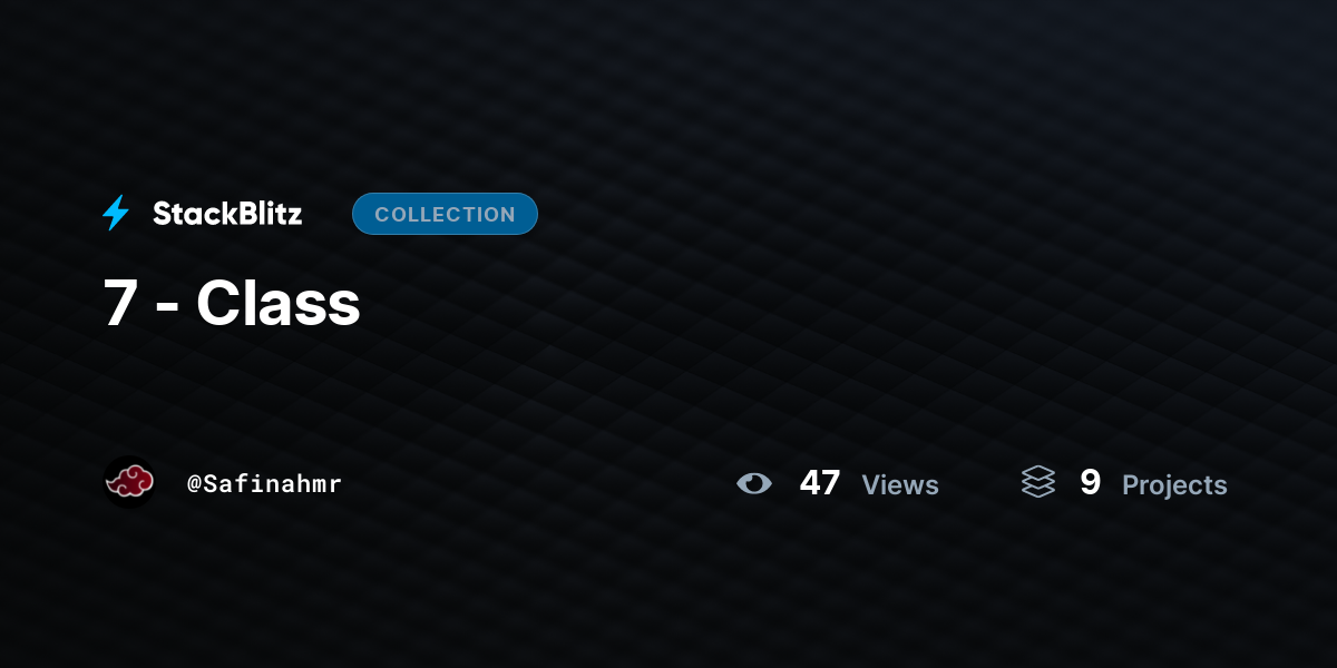 7 - Class by Safinahmr - StackBlitz